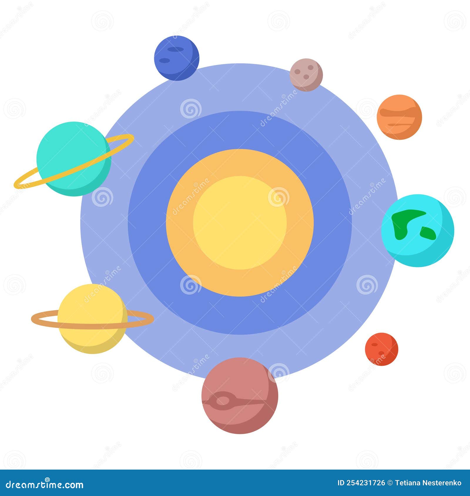 Solar System Schematic Brochure Element Design Stock Vector ...