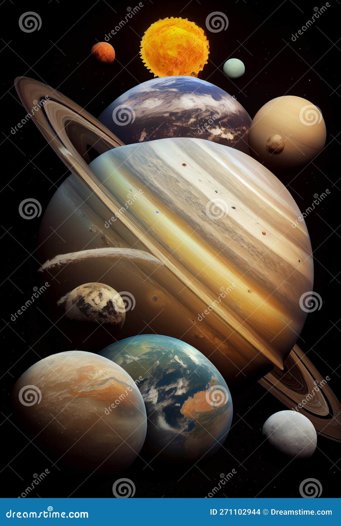 Solar System and Space Objects. AI Generated Stock Photo - Image of ...