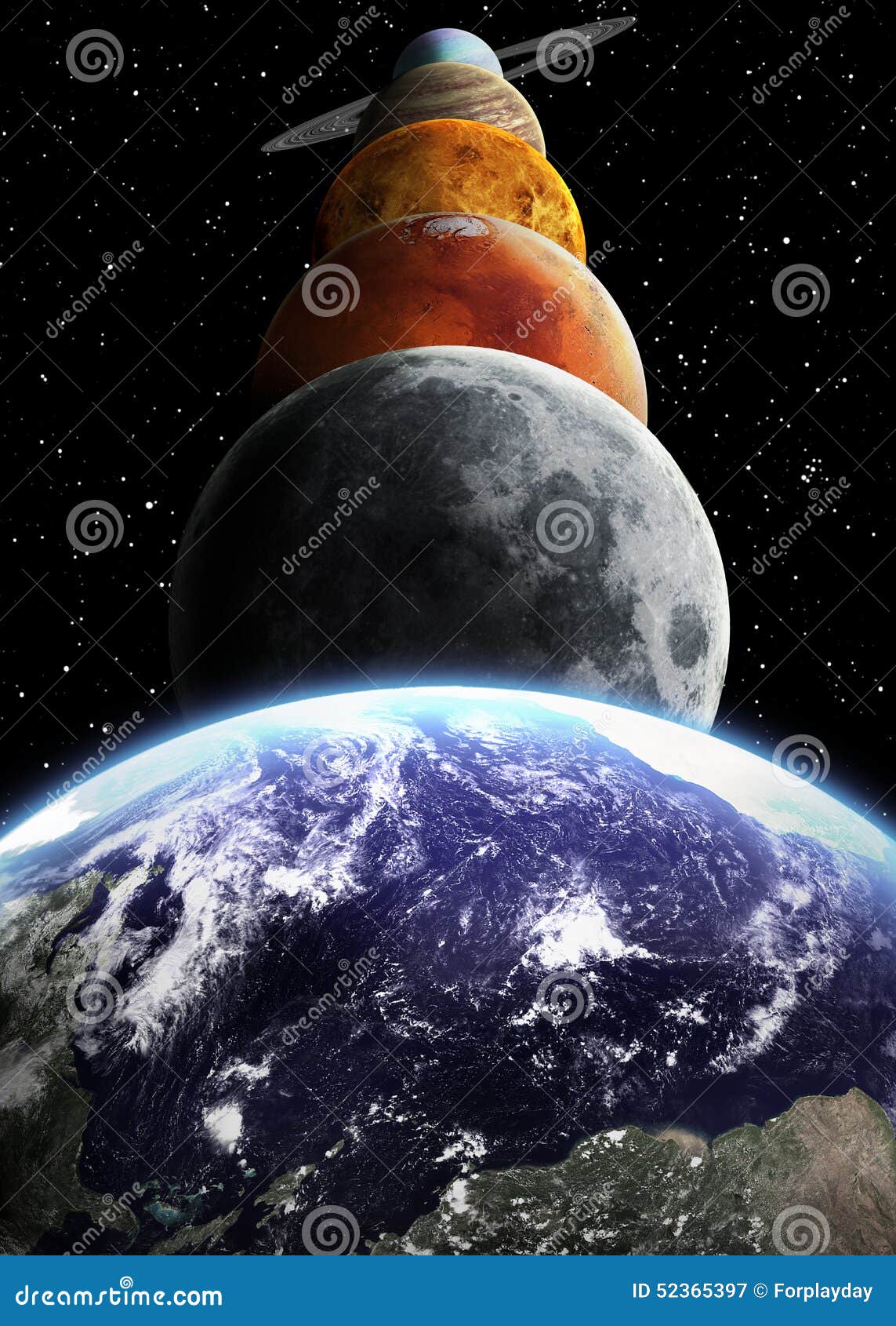 Solar System and Space Objects Stock Illustration - Illustration of ...
