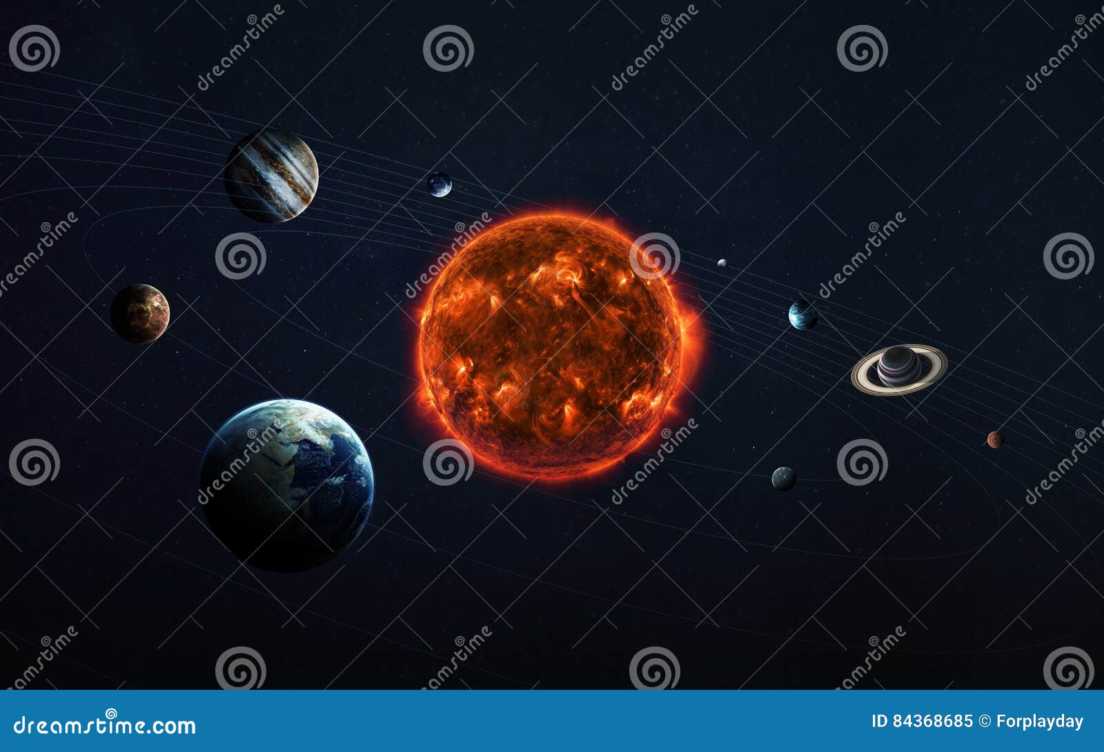 Solar System and Space Objects. Elements of this Image Furnished by ...
