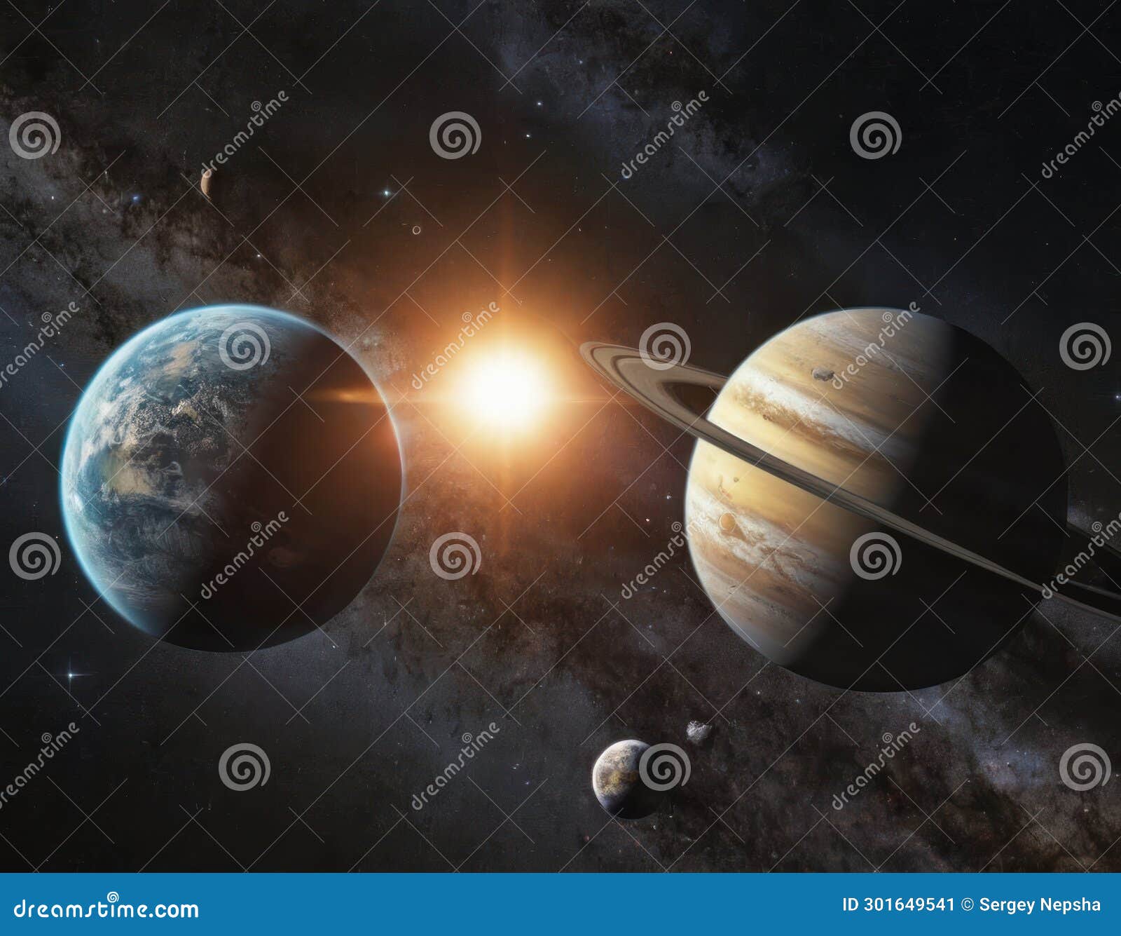 Solar System in Space, Planets Stock Image - Image of interstellar ...