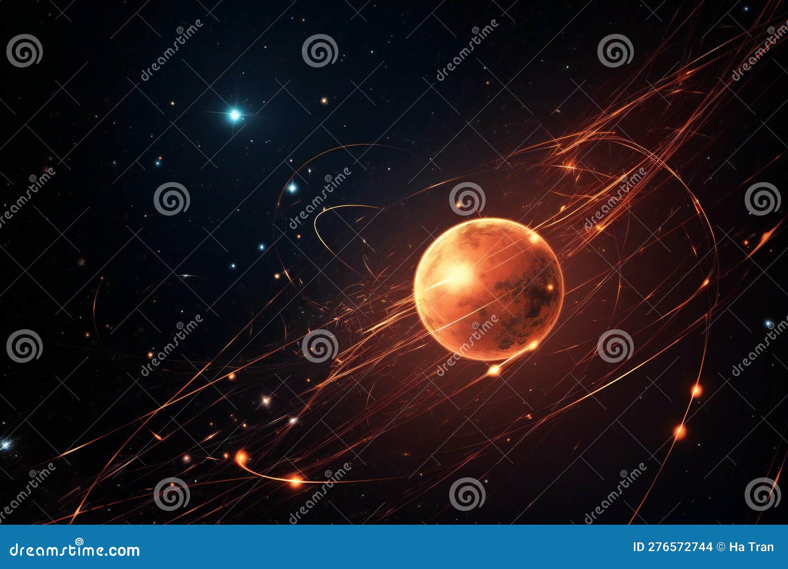 Solar System in Space with Planets, Stars and Galaxies Stock ...