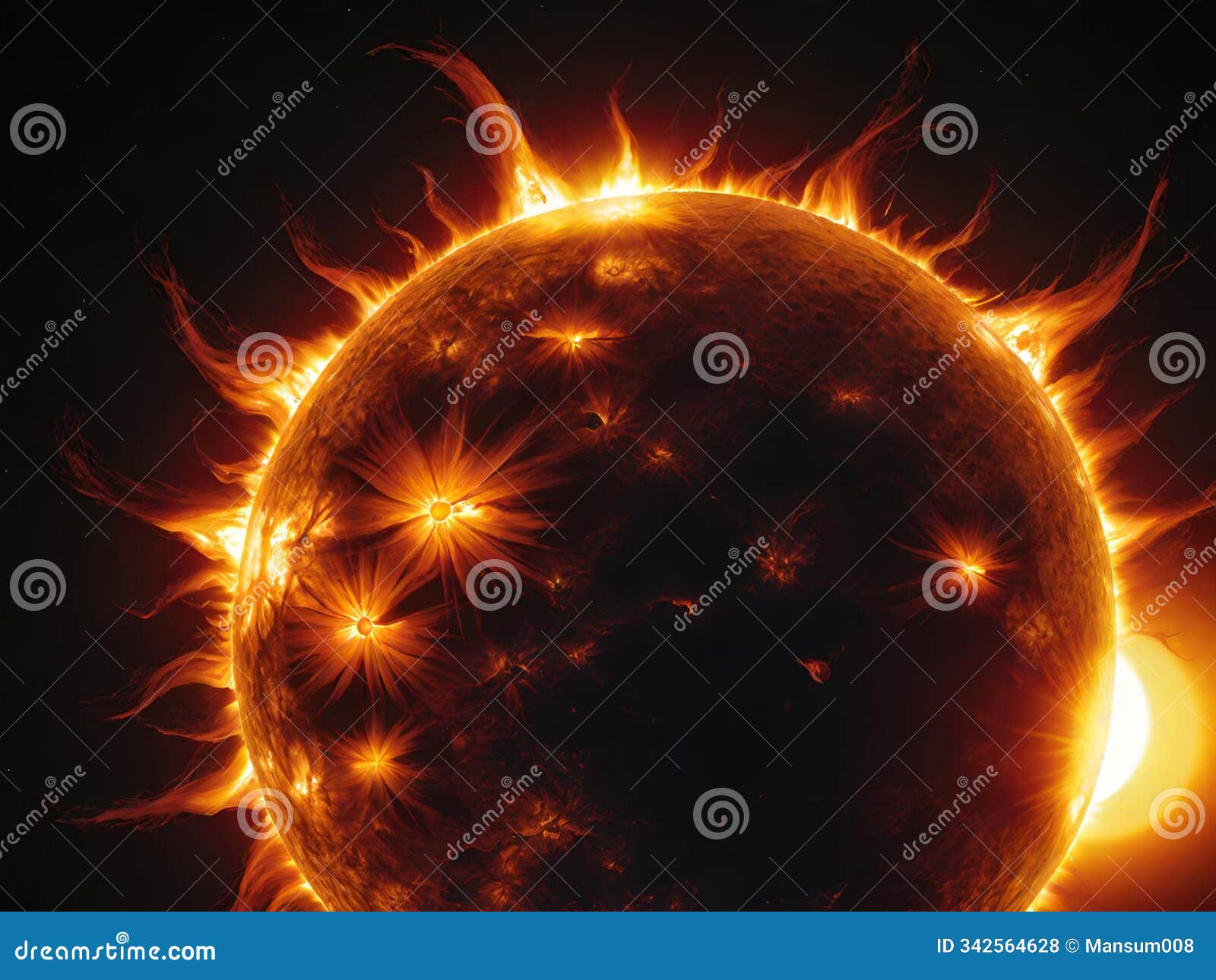 Solar System in Space. Solar System with the Sun Stock Illustration ...