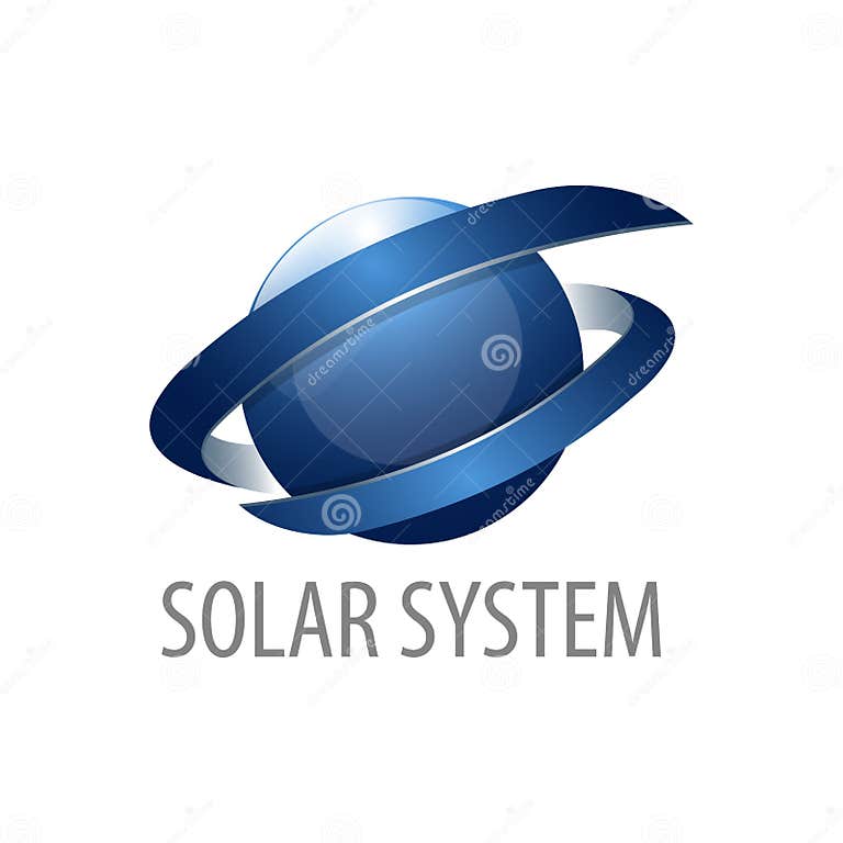 Solar System. Sphere Motion Logo Concept Design. 3D Three Dimensional ...