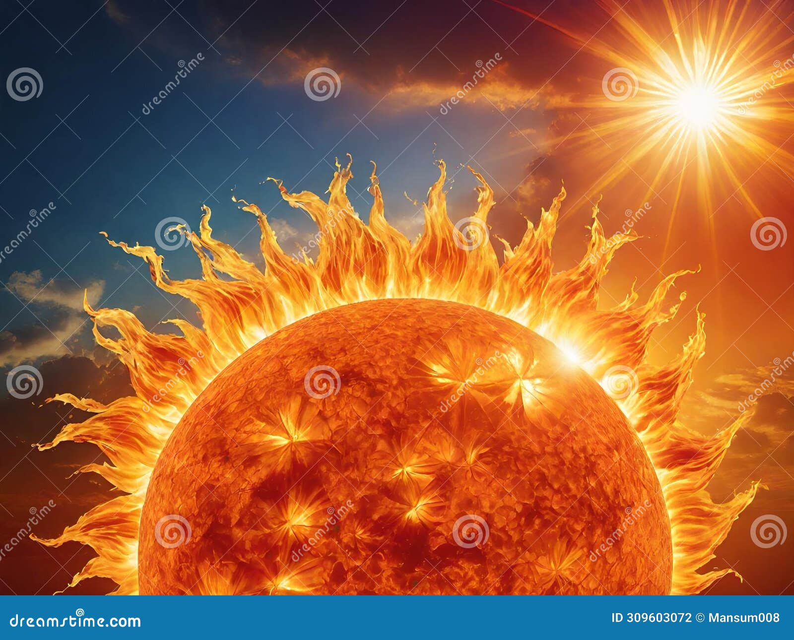 Solar system with sun stock illustration. Illustration of cosmos ...