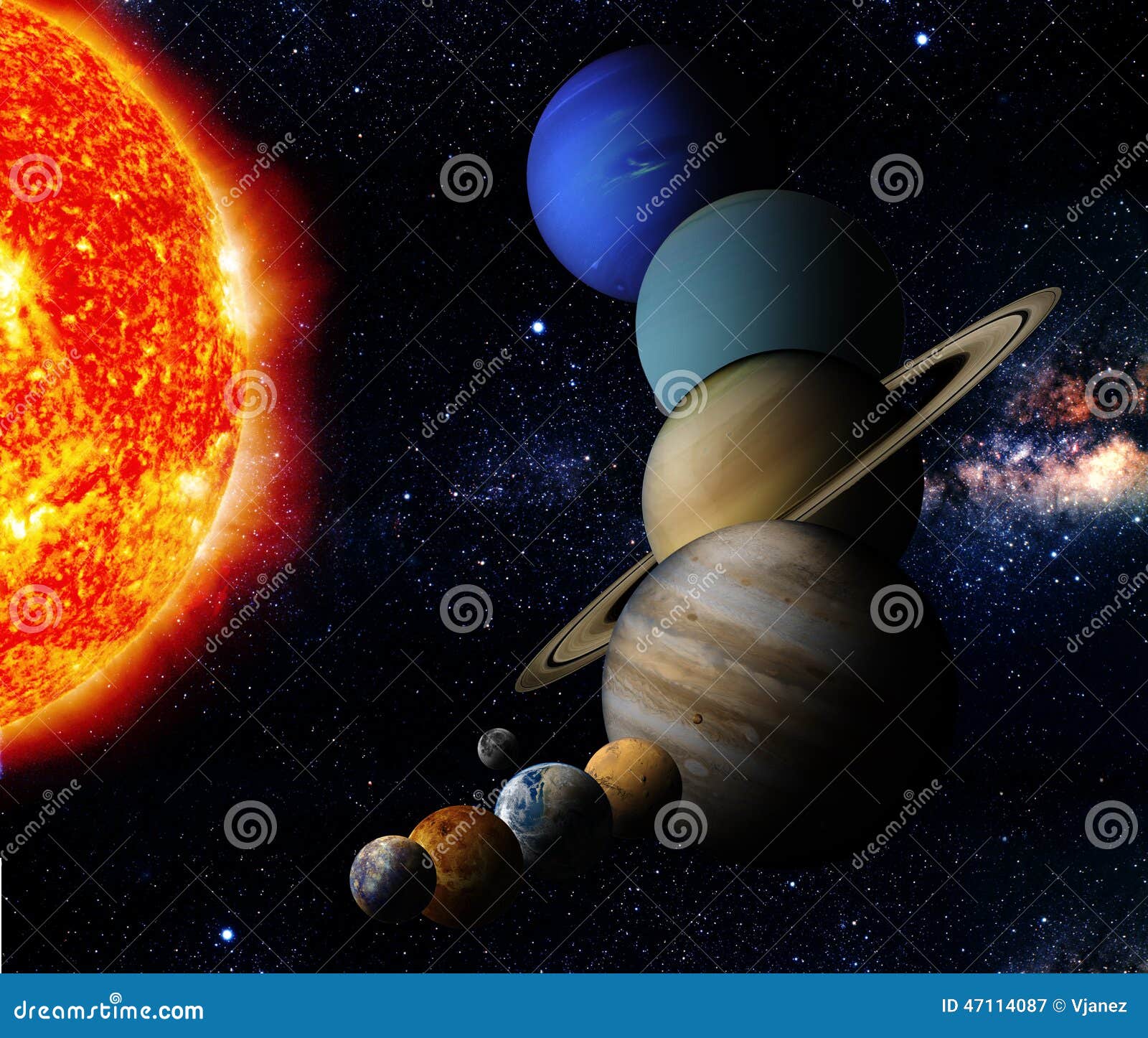Solar system stock illustration. Illustration of light - 47114087