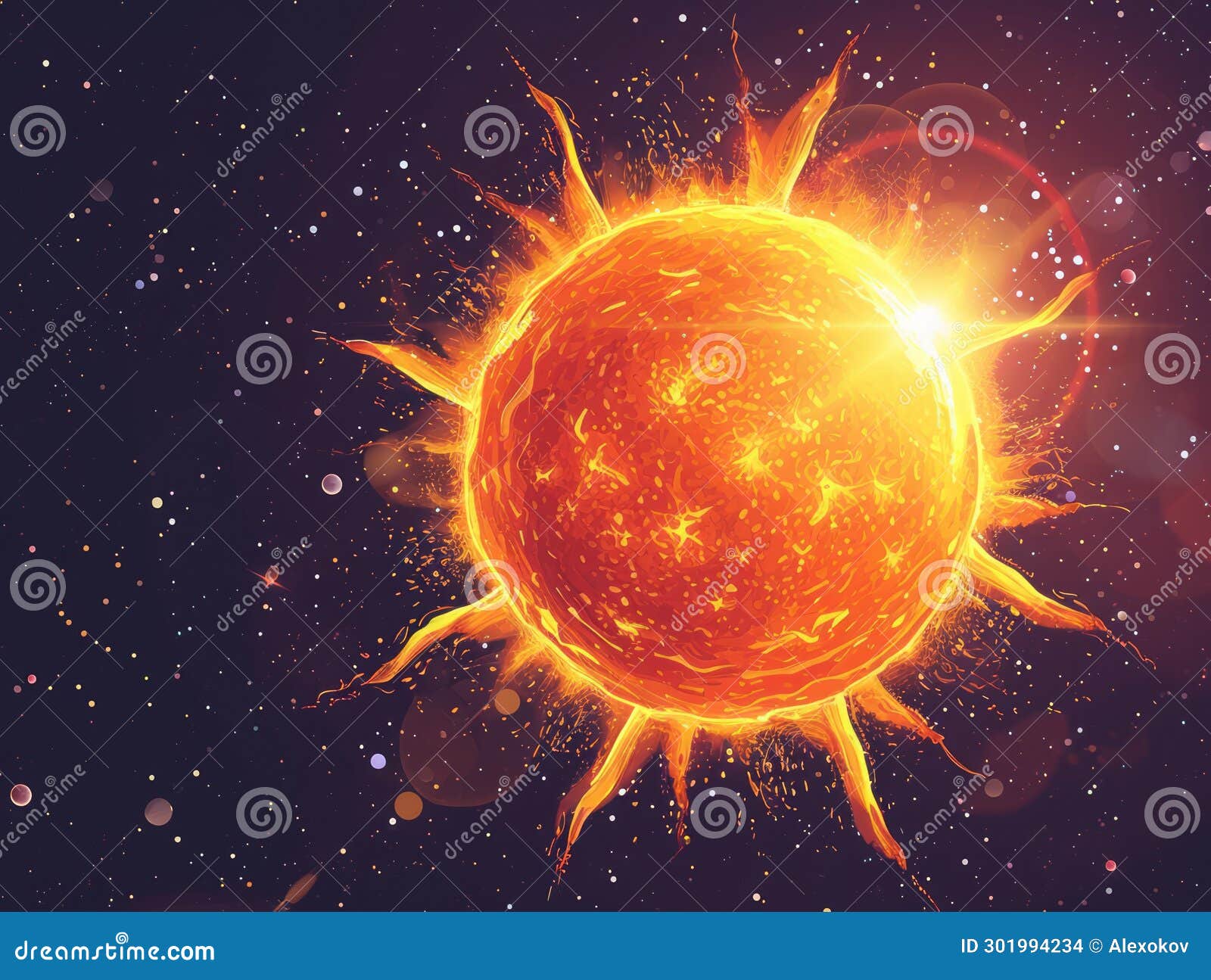 Solar System. Sun in Outer Space. Solar System Stock Illustration ...