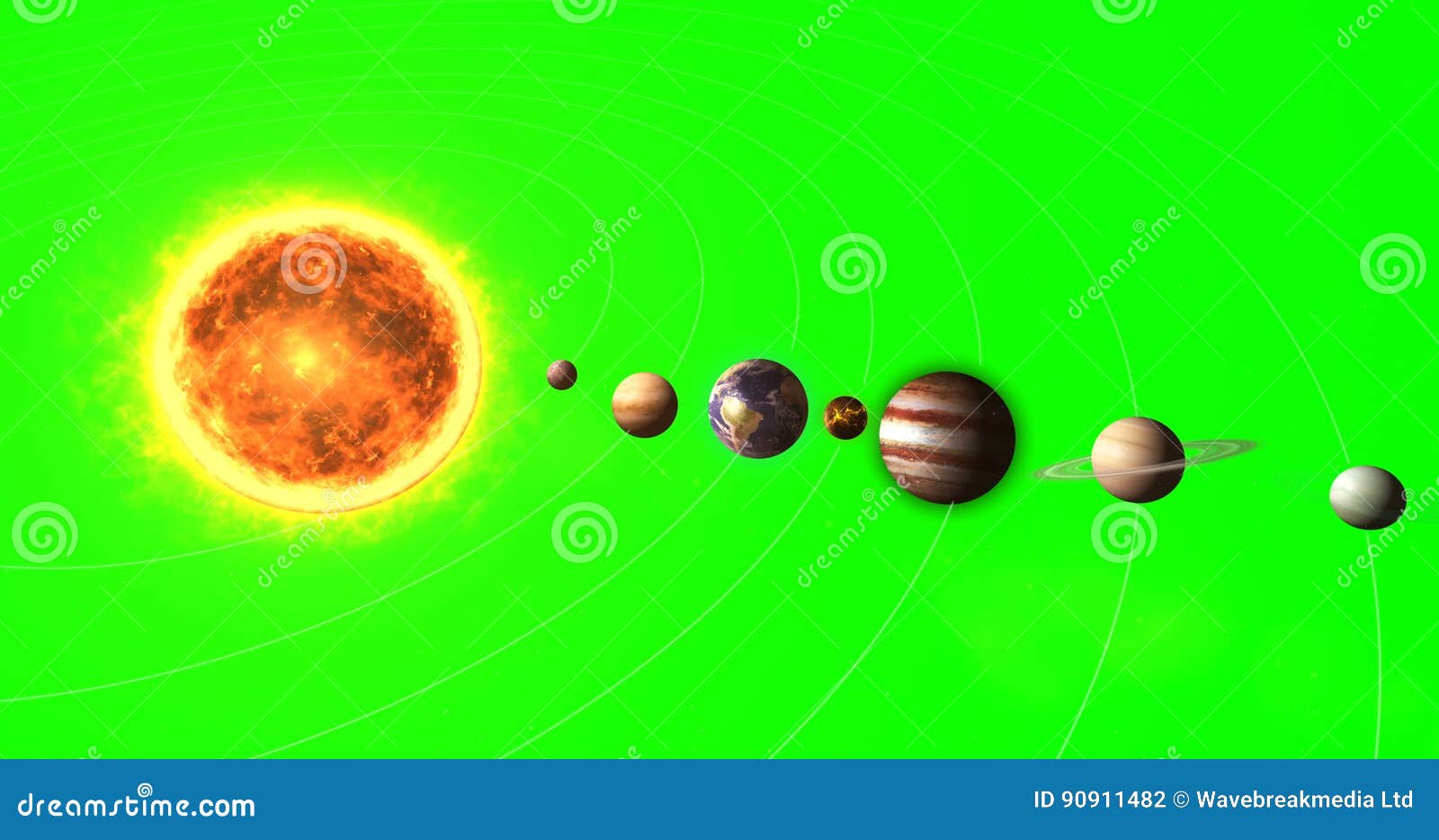 Solar System with Sun and Planets Stock Footage - Video of mercury ...