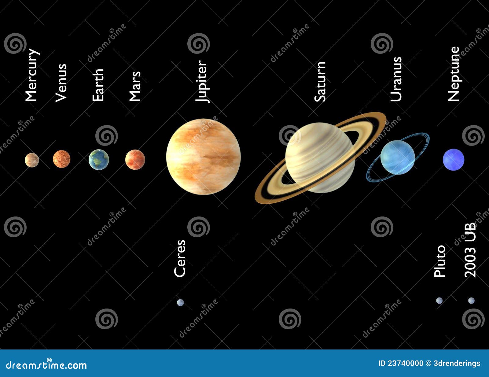 Solar system with text stock illustration. Illustration of mars - 23740000