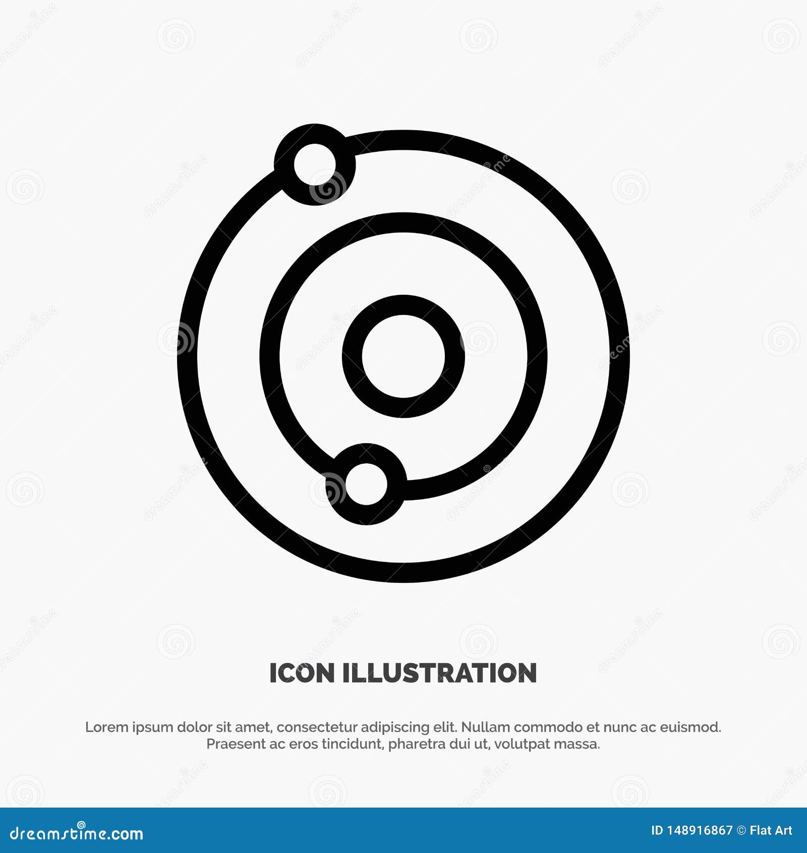 Solar, System, Universe Line Icon Vector Stock Vector - Illustration of ...