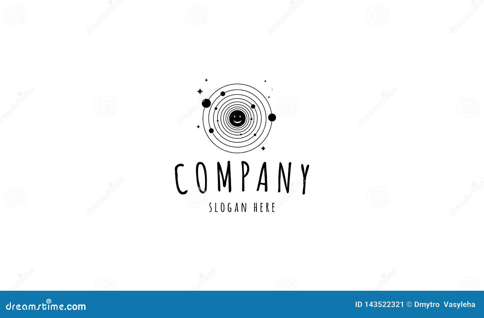 Solar System Universe Planet Star Happy Logo Design Stock Vector ...