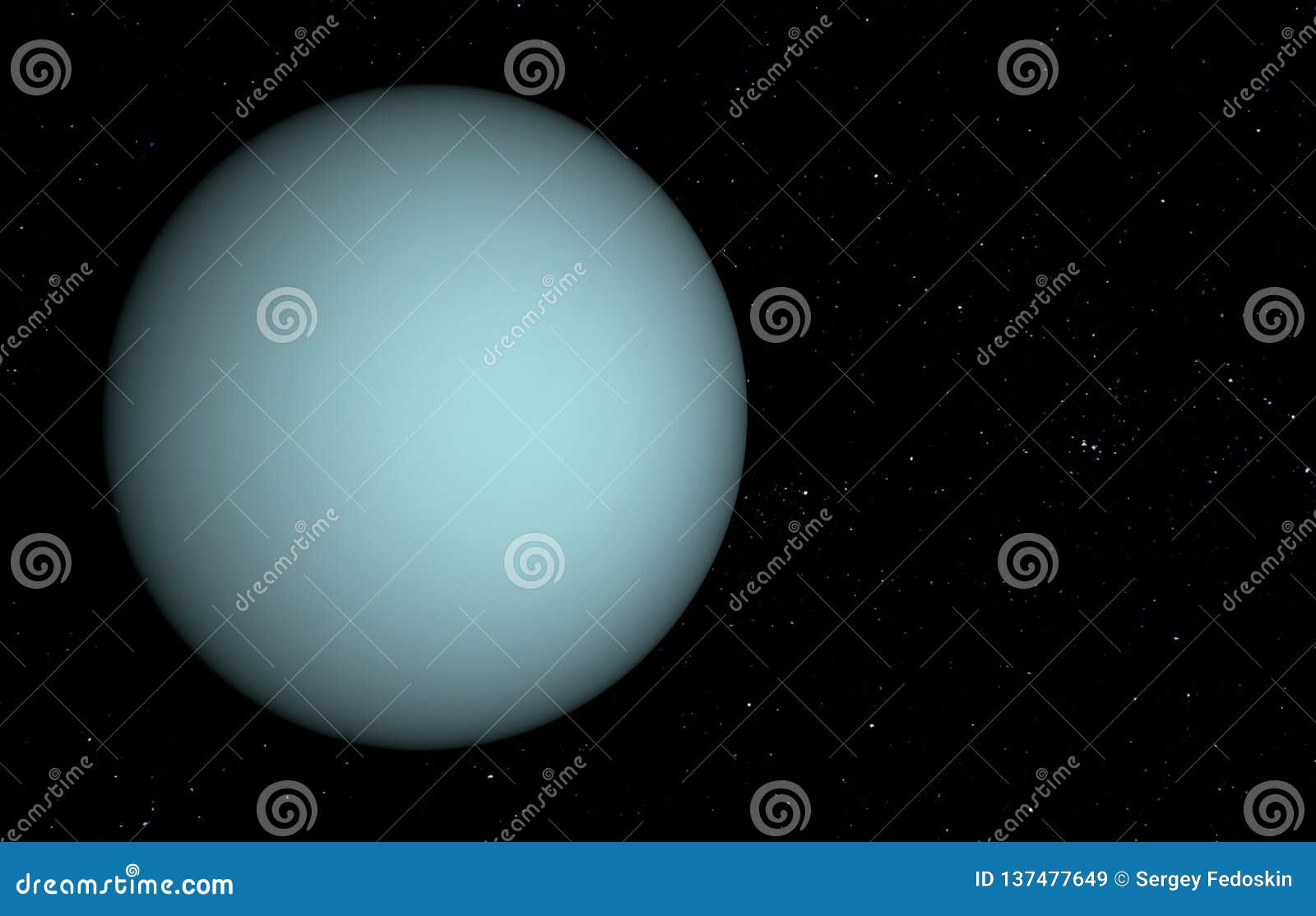 Solar System - Uranus. 3D Illustration Stock Illustration ...