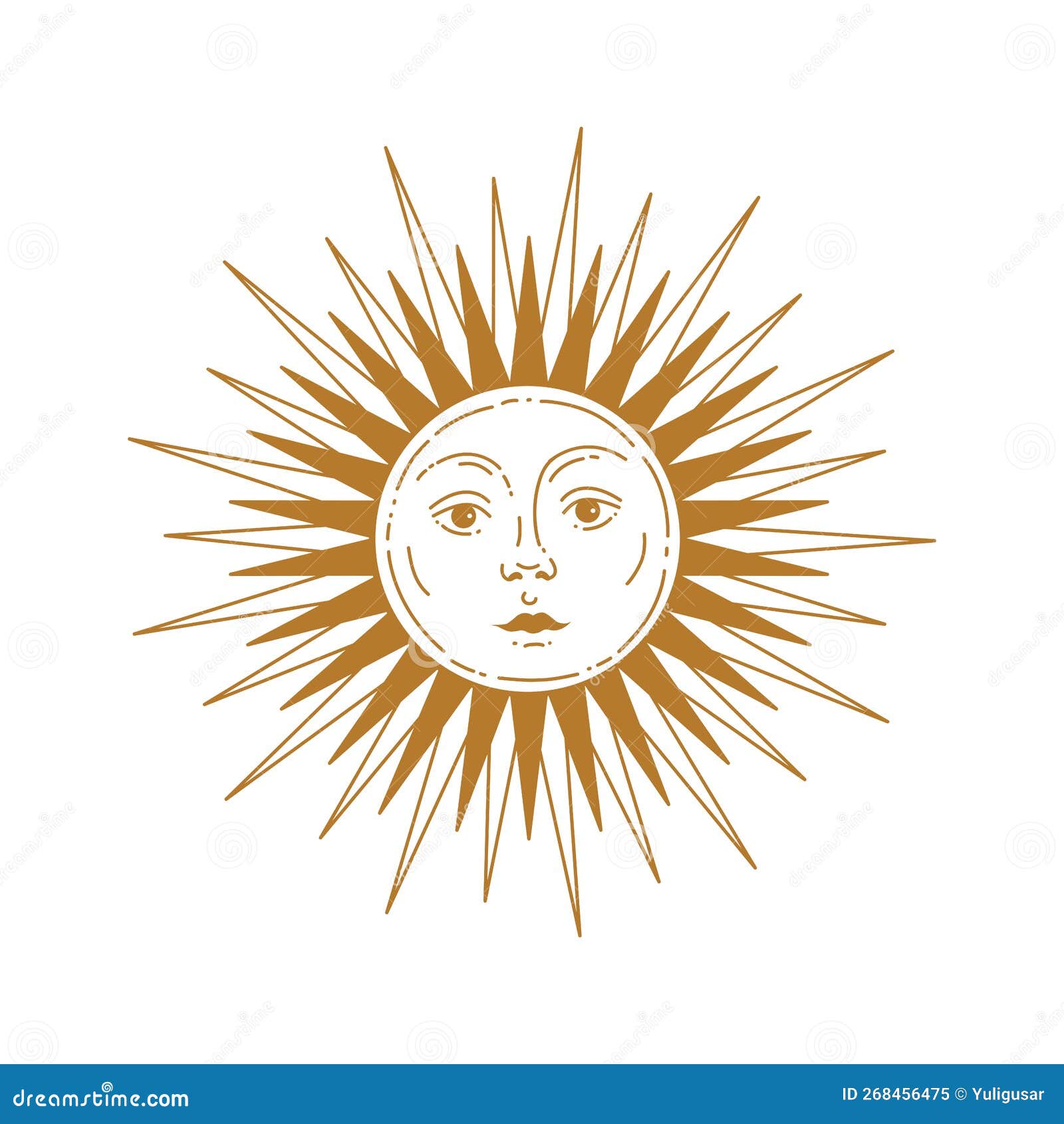 Solar System Vector Illustration. Sun with a Human Face Stock Vector ...