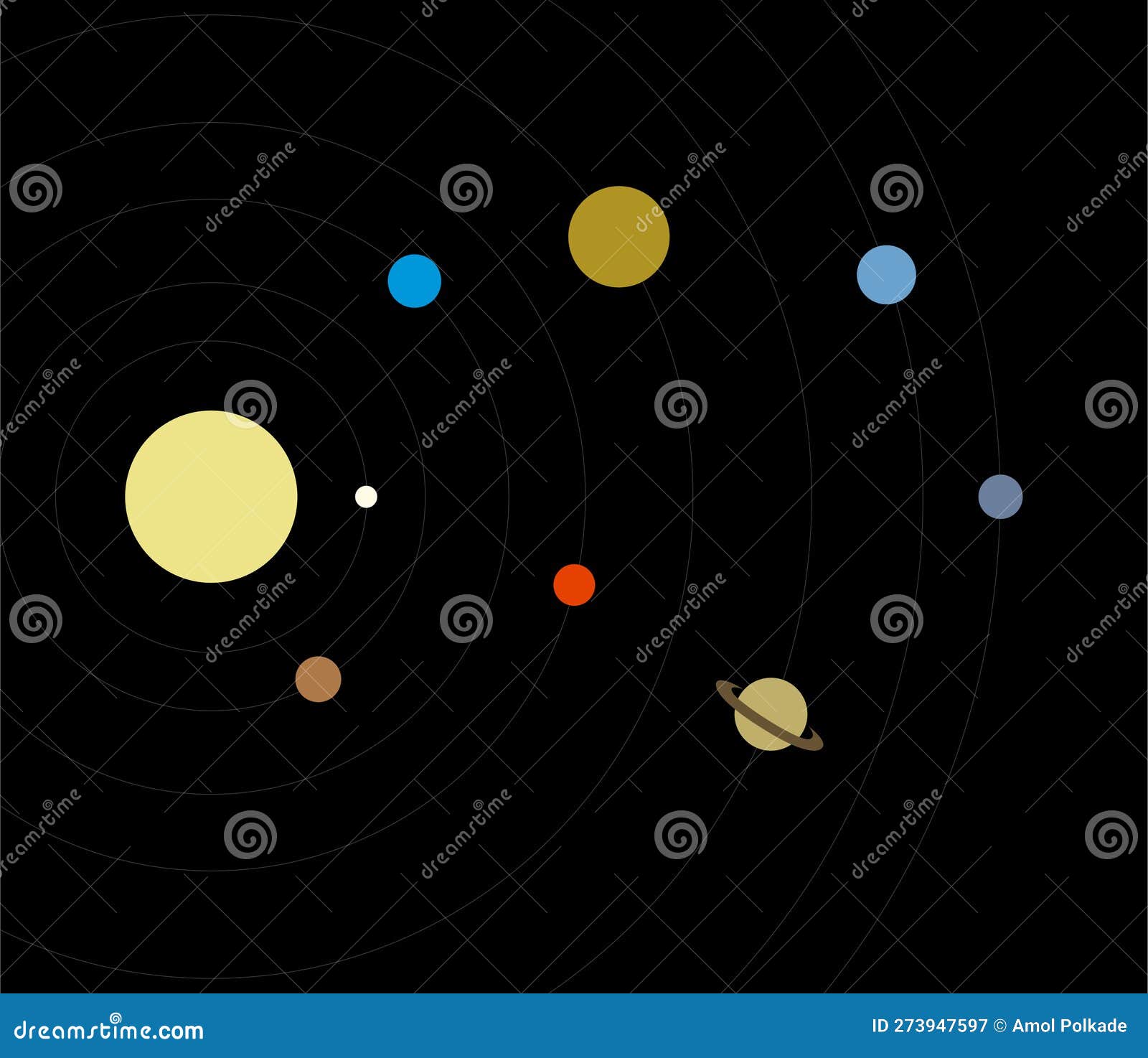 Nine Planets Of Solar System Vector Illustration | CartoonDealer.com ...