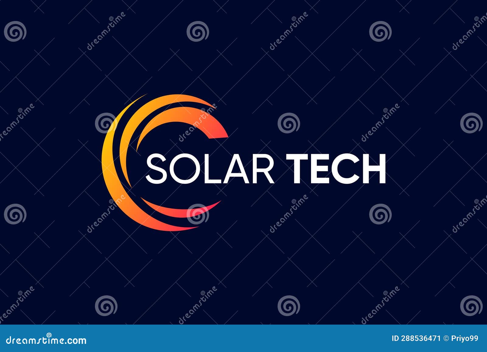 Solar Tech Logo Design with Modern Abstract Concept Stock Vector ...