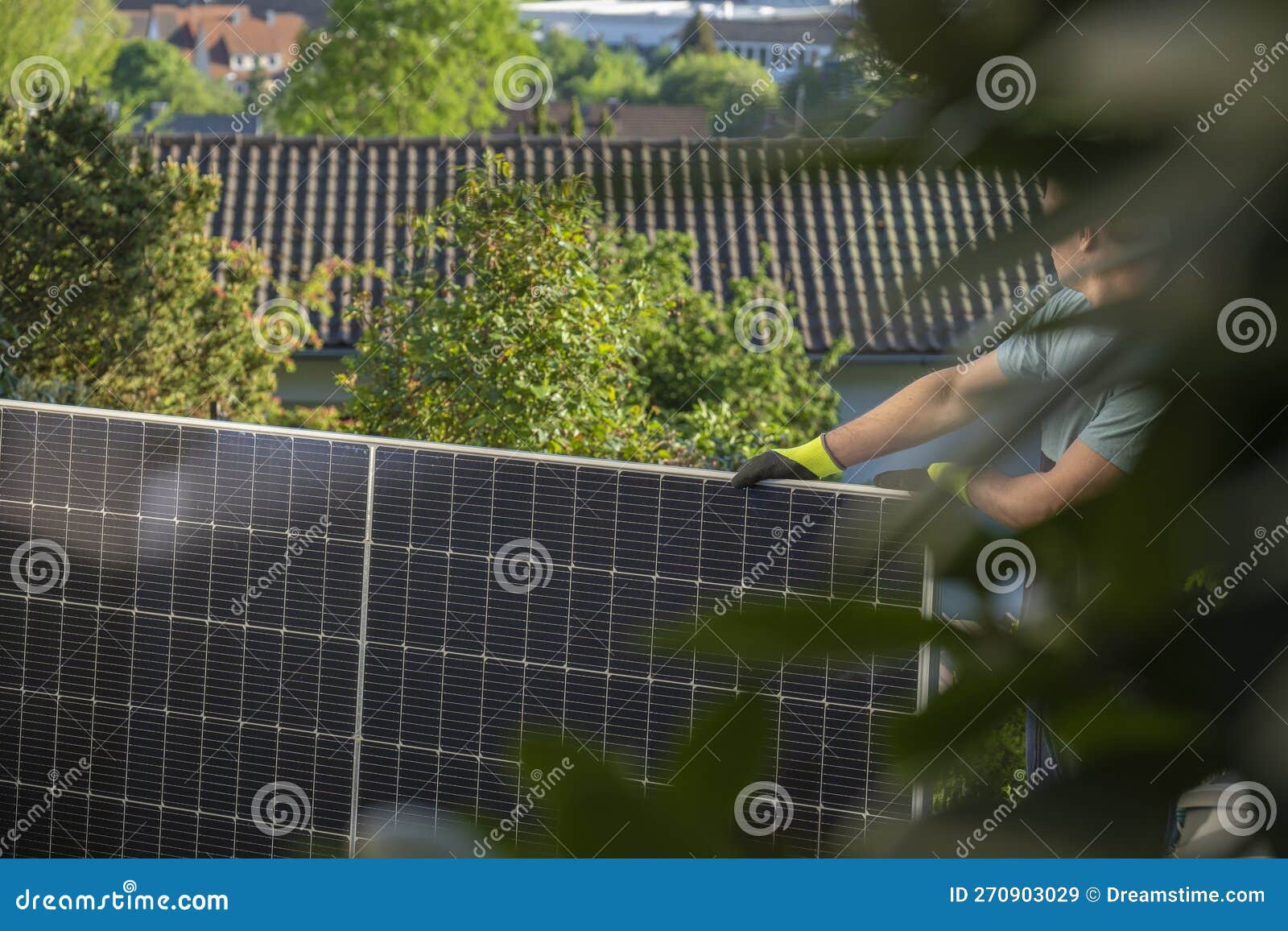 Solar Technology. Installation of Energy Light Modules in a House.Solar ...