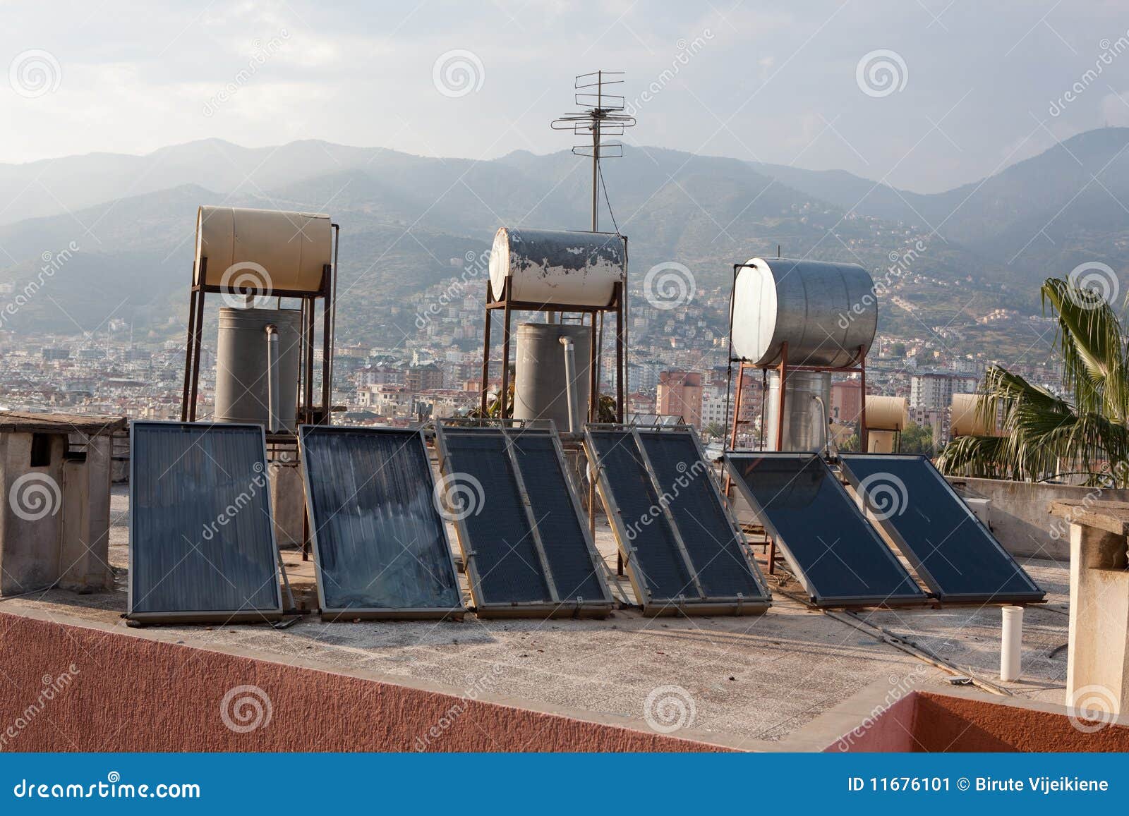 Solar thermal collectors stock image. Image of renewable - 11676101