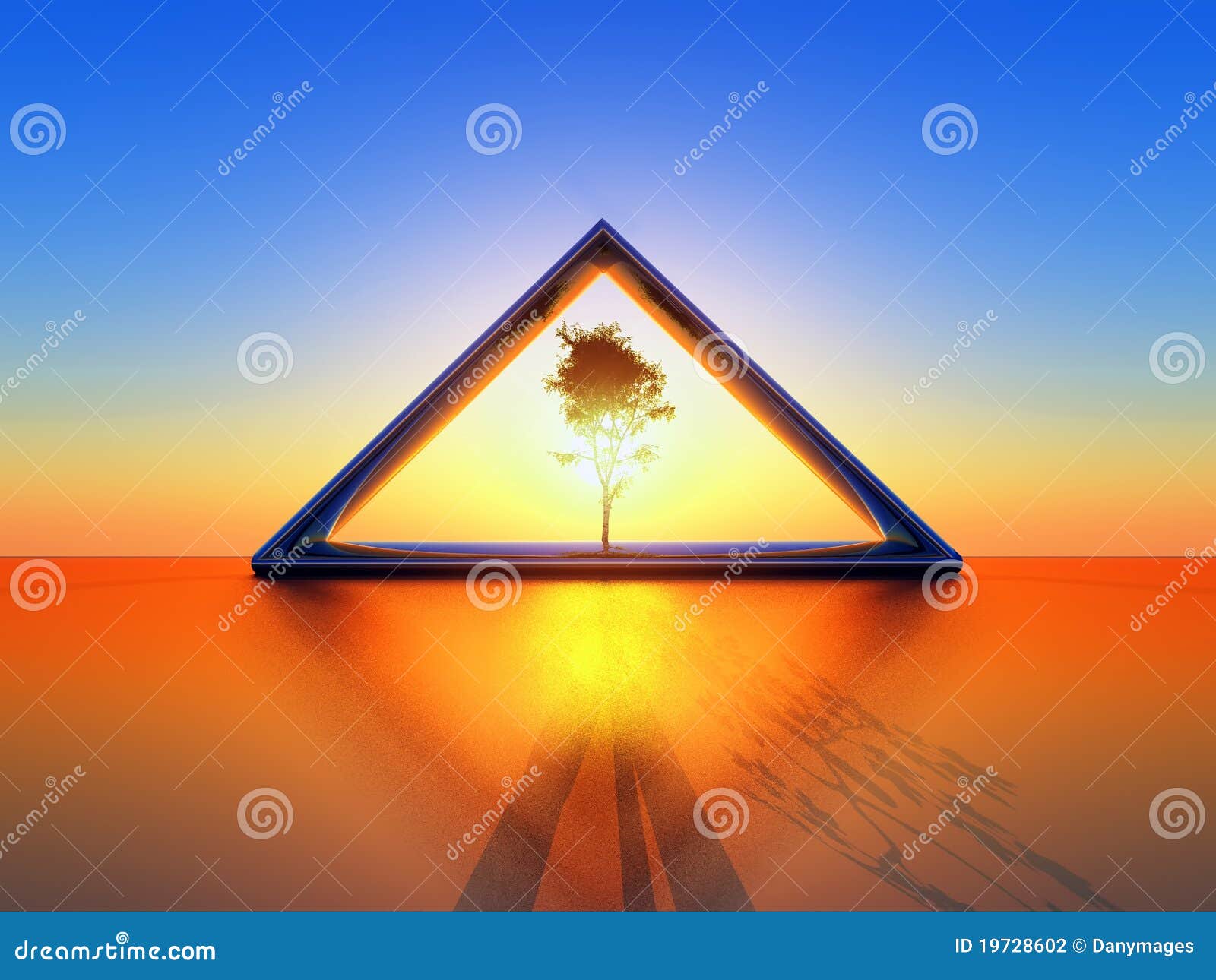 Solar triangle stock illustration. Illustration of tree - 19728602