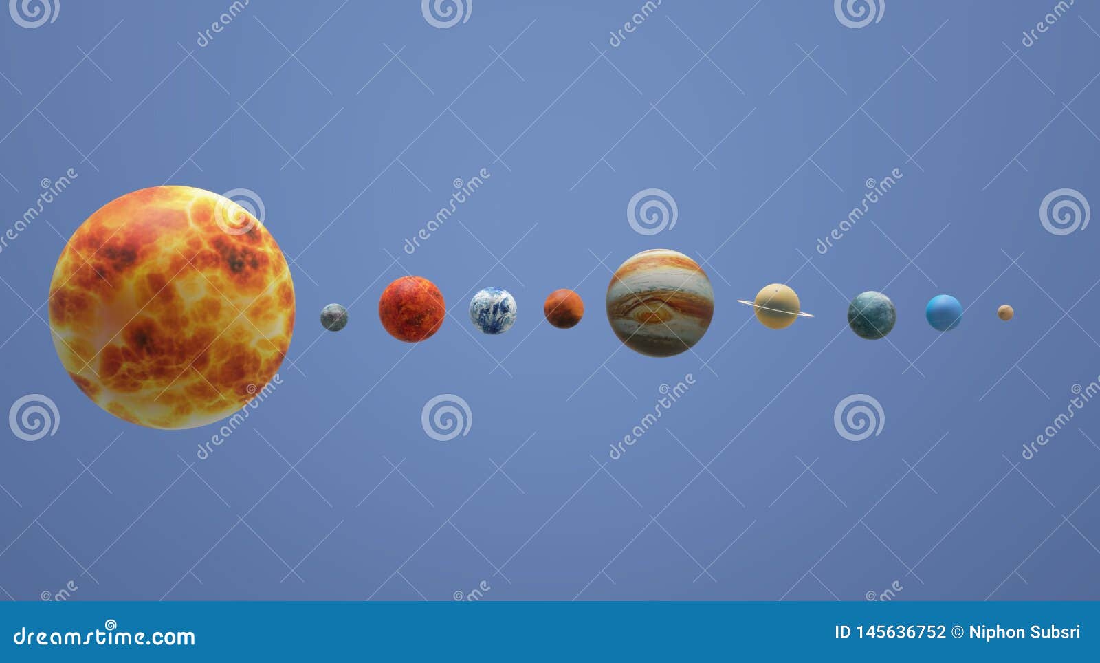Solar Universe 3d Rendering for Science or Education Content Stock ...
