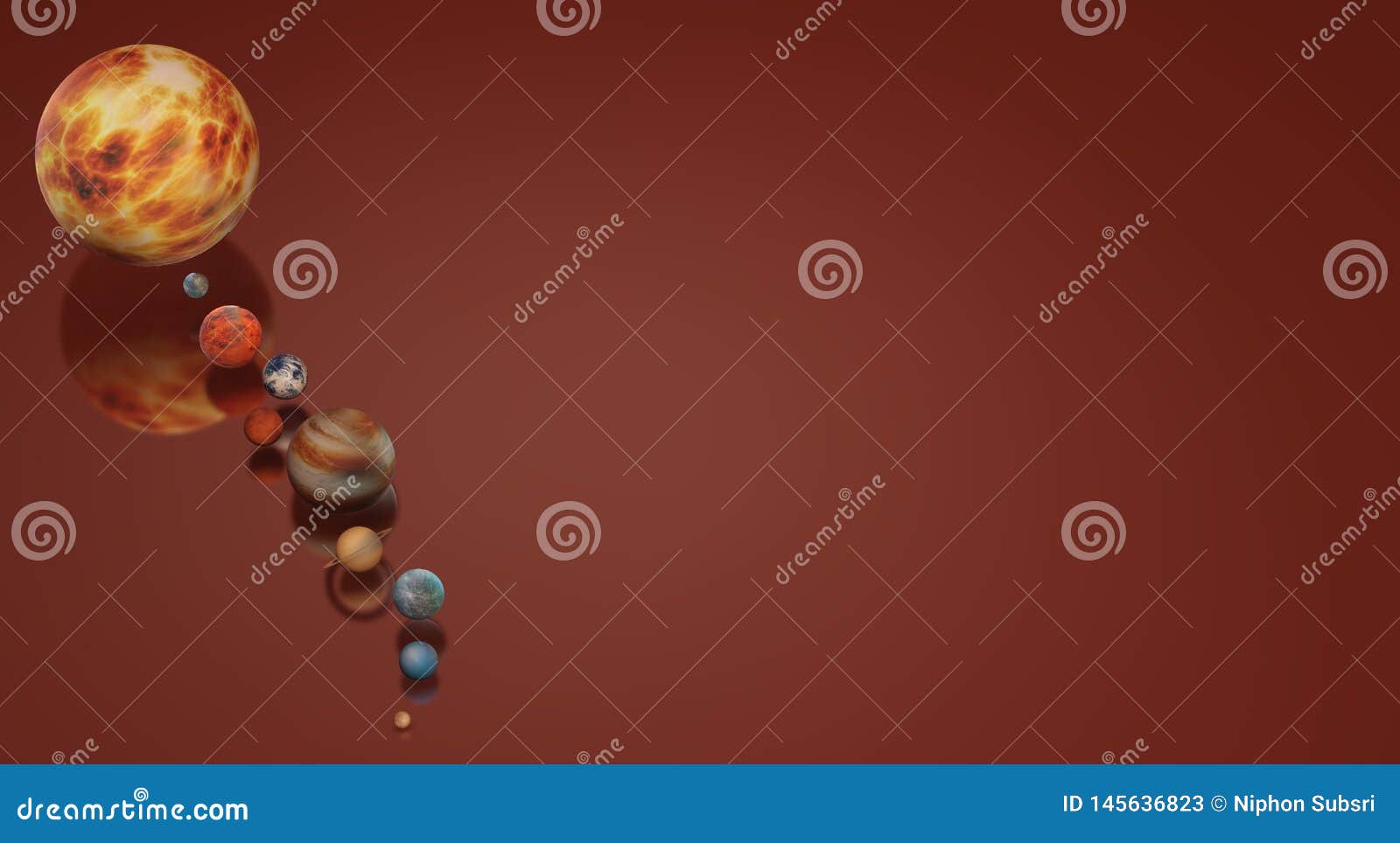 Solar Universe 3d Rendering for Science or Education Content Stock ...