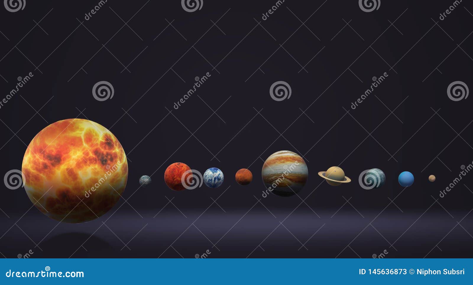 Solar Universe 3d Rendering for Science or Education Content Stock ...