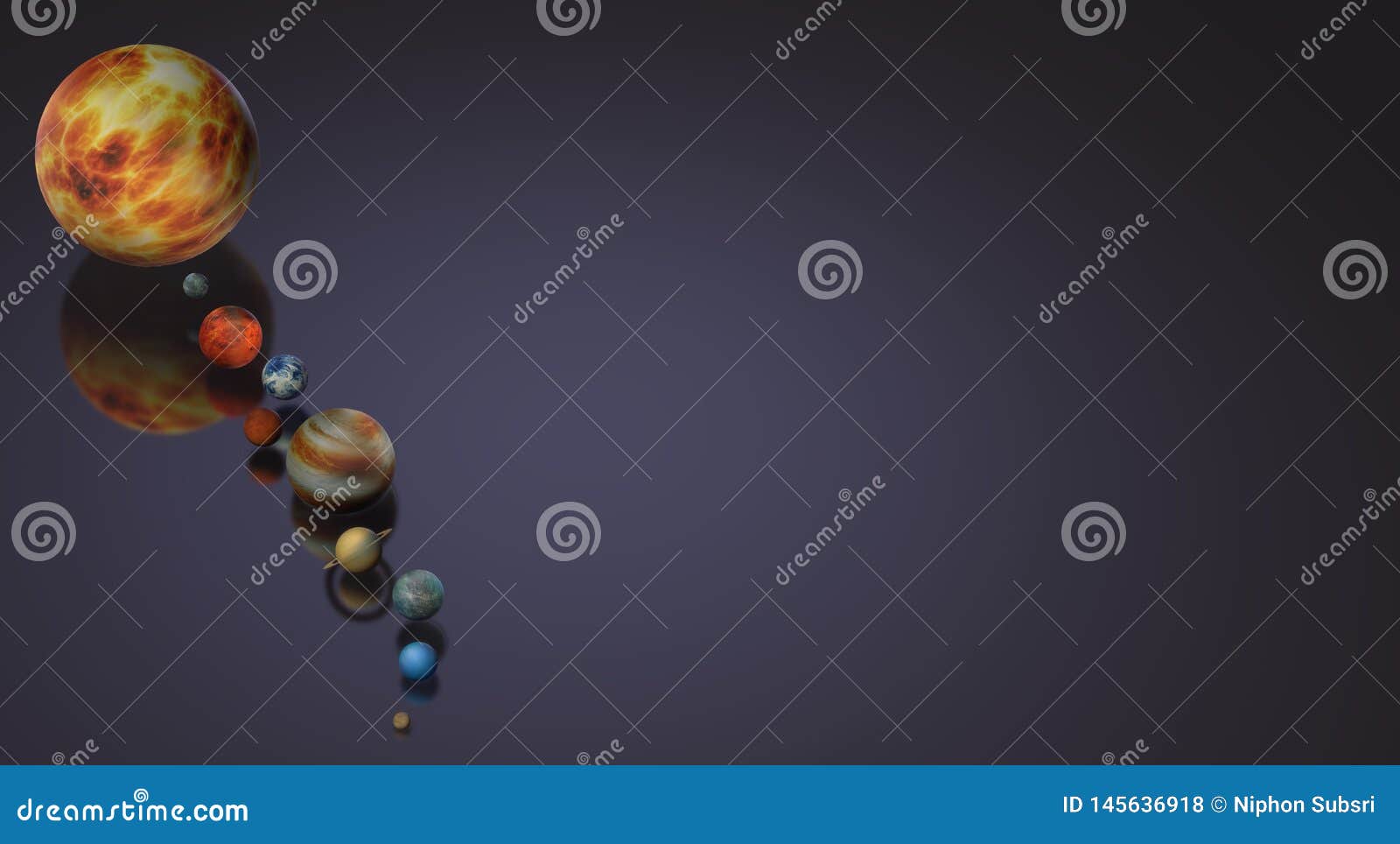 Solar Universe 3d Rendering for Science or Education Content Stock ...