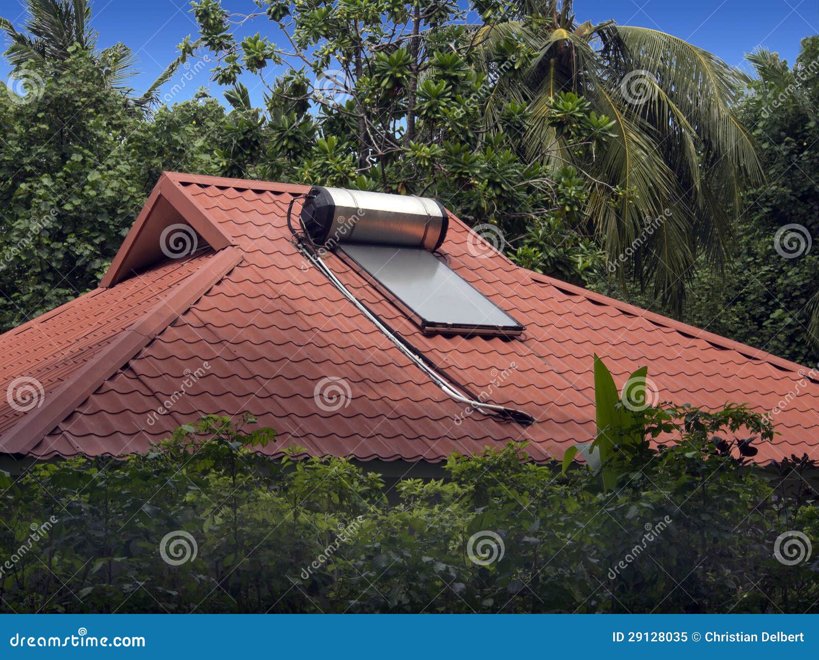Solar water heater stock image. Image of energy, conservation - 29128035