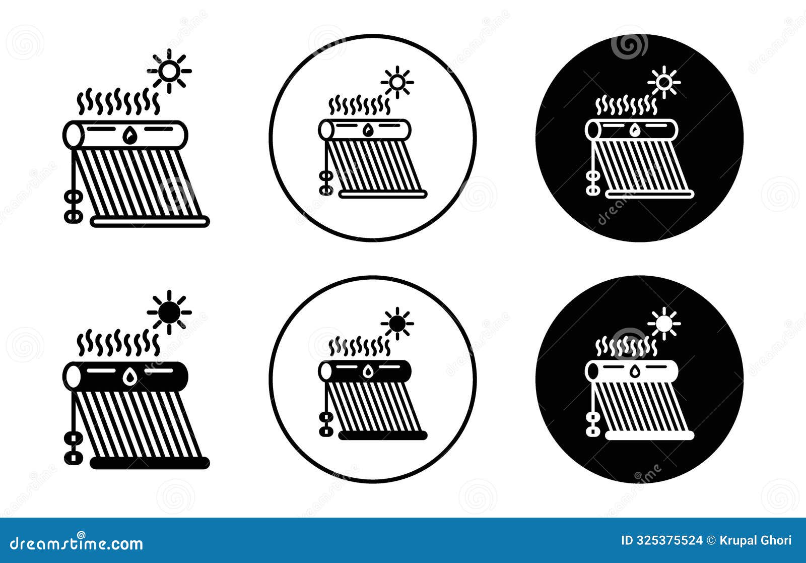 Solar Water Heaters And Radiators House Diagram Cartoon Vector ...