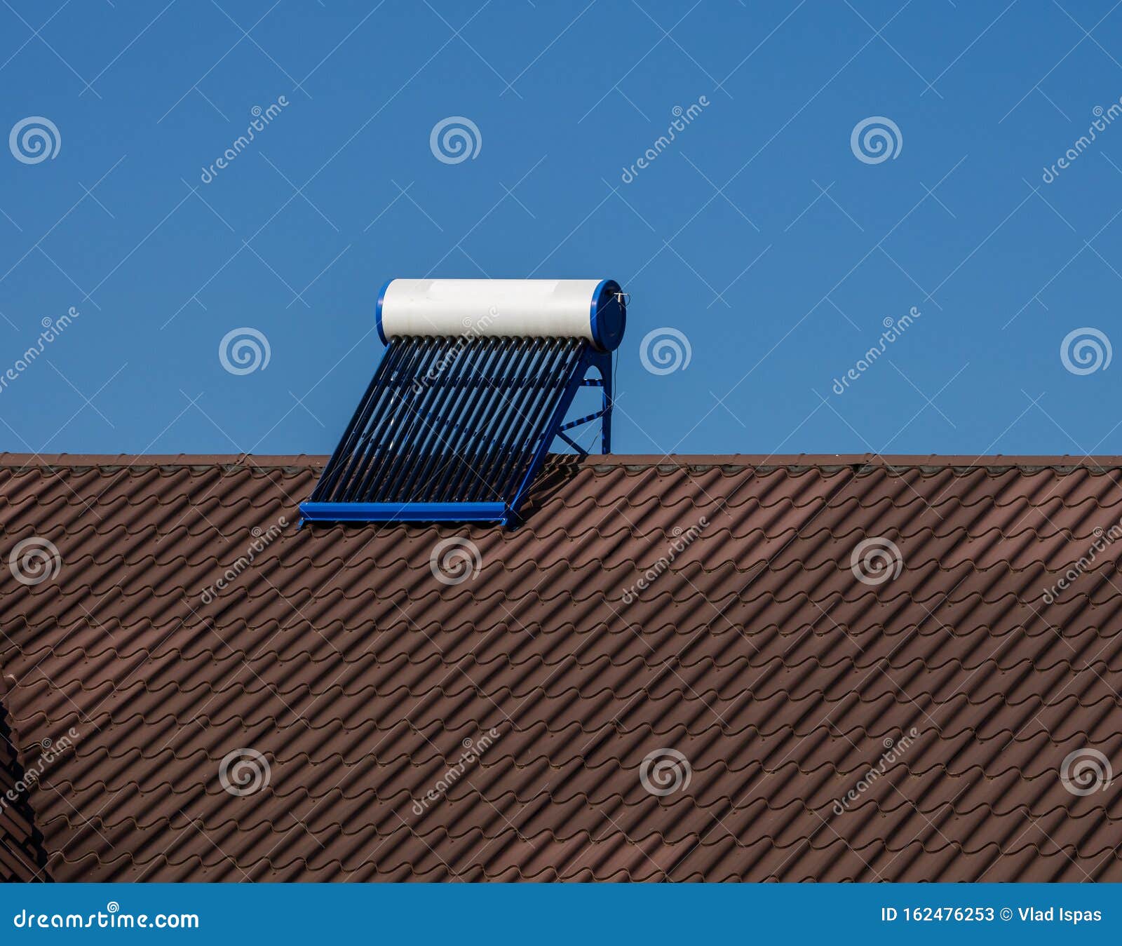 Solar Water Heater on Roof Top. Solar Panel for Hot Water, System on ...