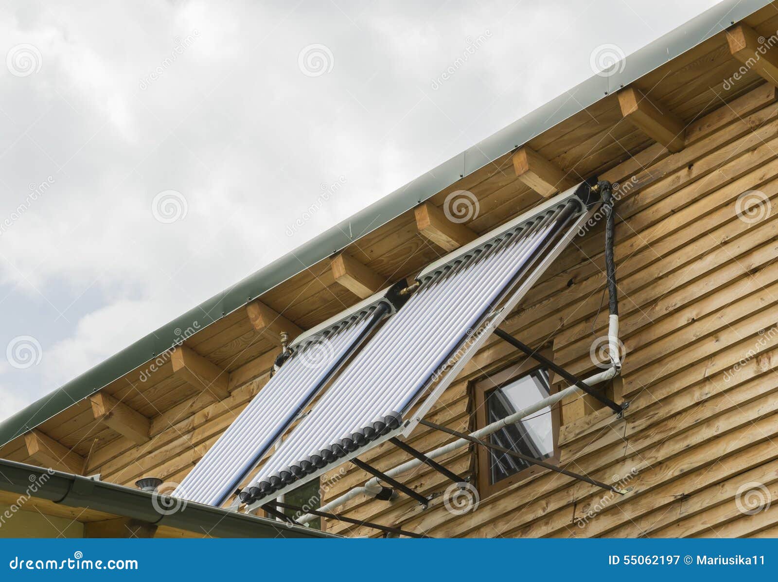 Solar water heating panels stock image. Image of exterior - 55062197