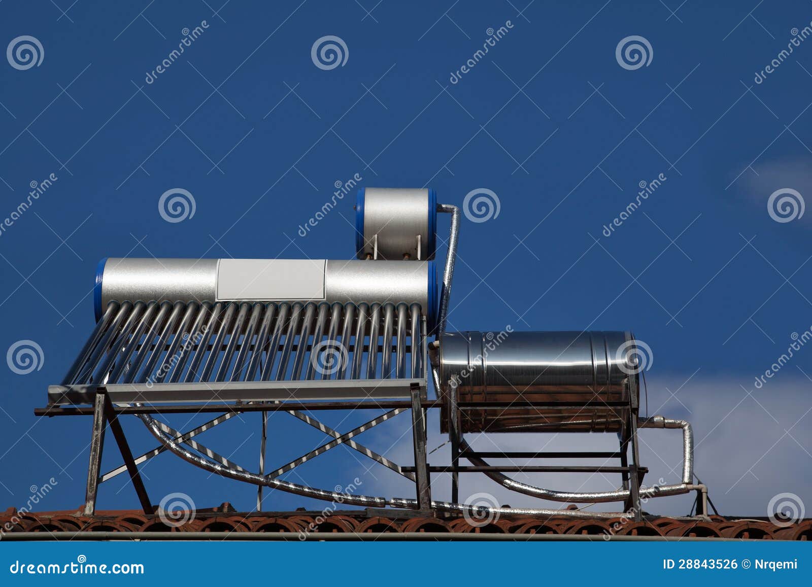 Solar Water Heating Pipes on Roof Stock Photo - Image of outdoors ...