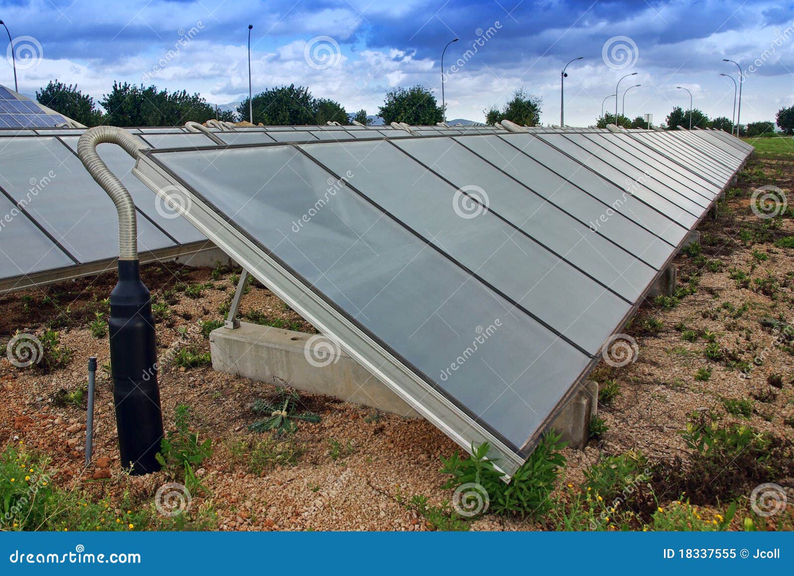 Solar Water Heating Station Stock Image - Image of glass, system: 18337555