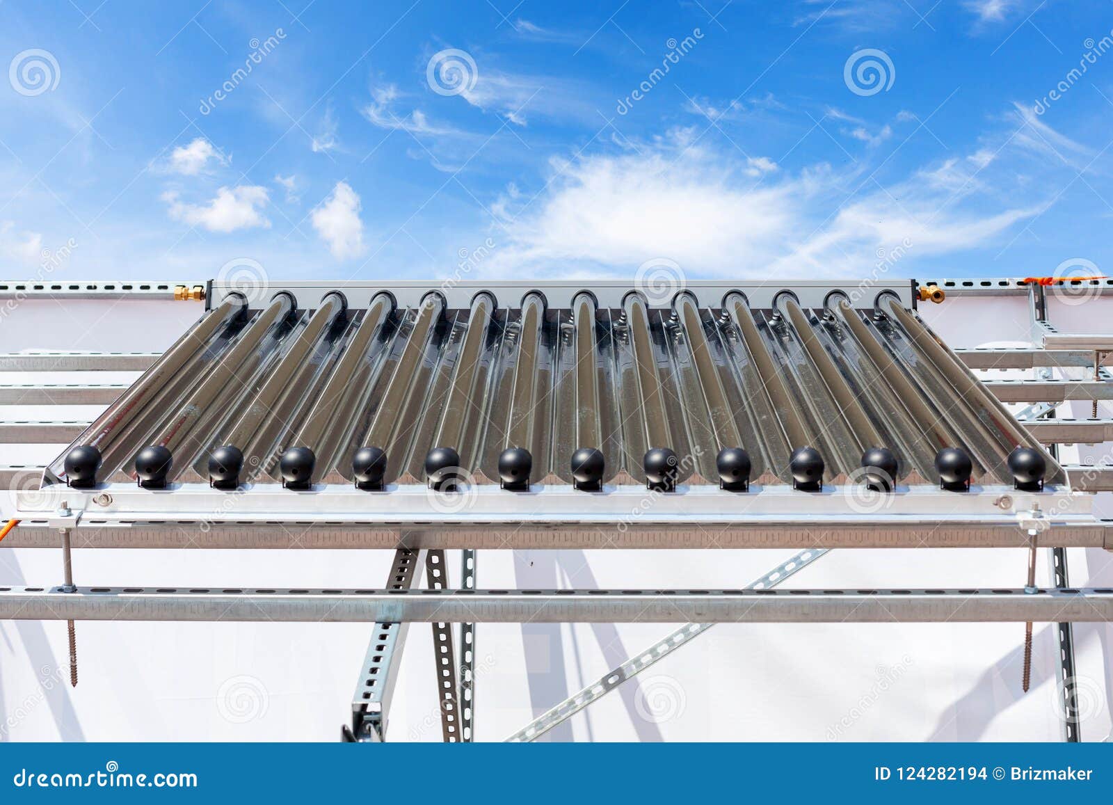 Solar Water Panel Heating System. Energy Saving Concept Stock Photo ...