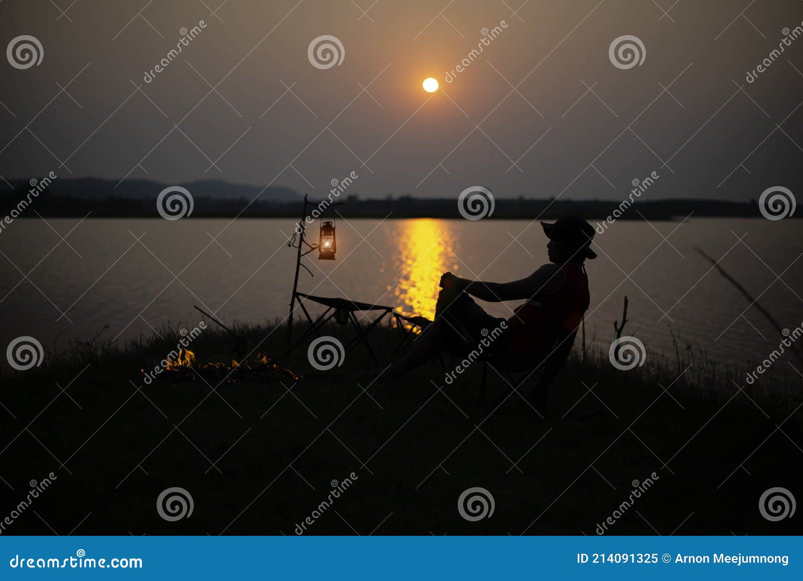 Solar water reflection. stock image. Image of post, evening - 214091325