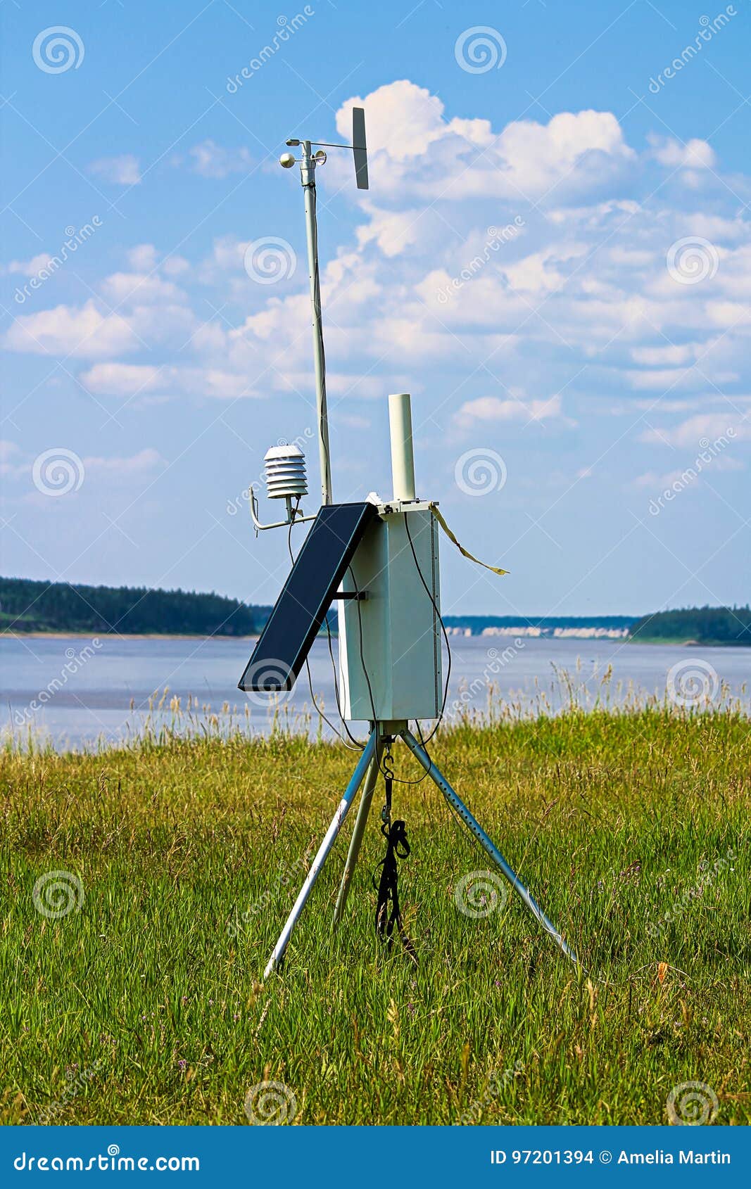 A Solar Weather Station in a Remote Community Stock Photo - Image of ...