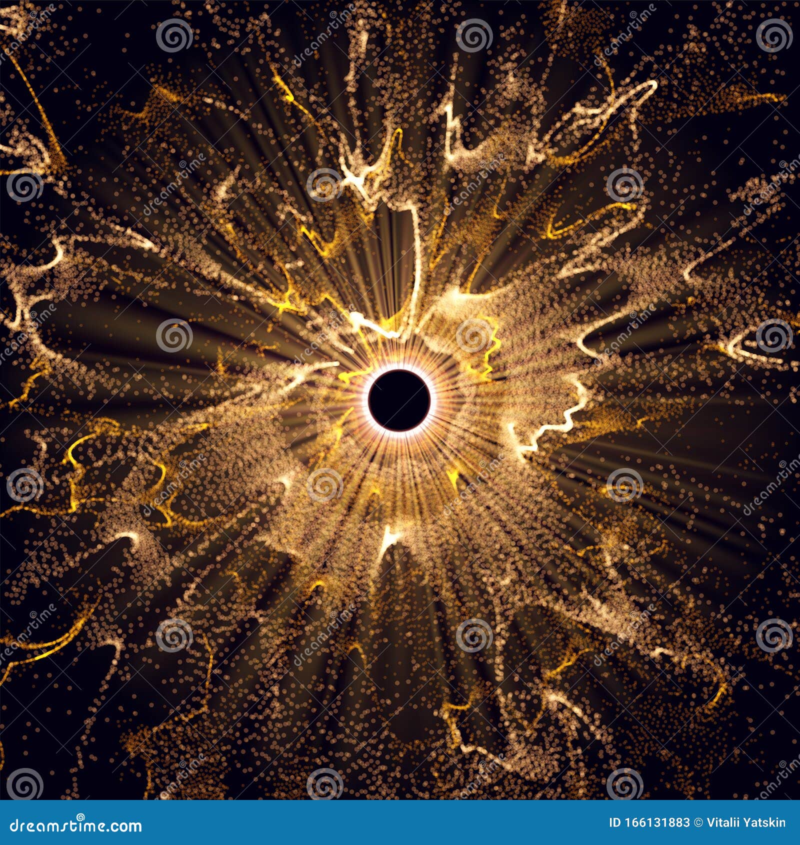 Solar Wind, Solar Eclipse. Radiation. Power Energy. Futuristic Flash ...