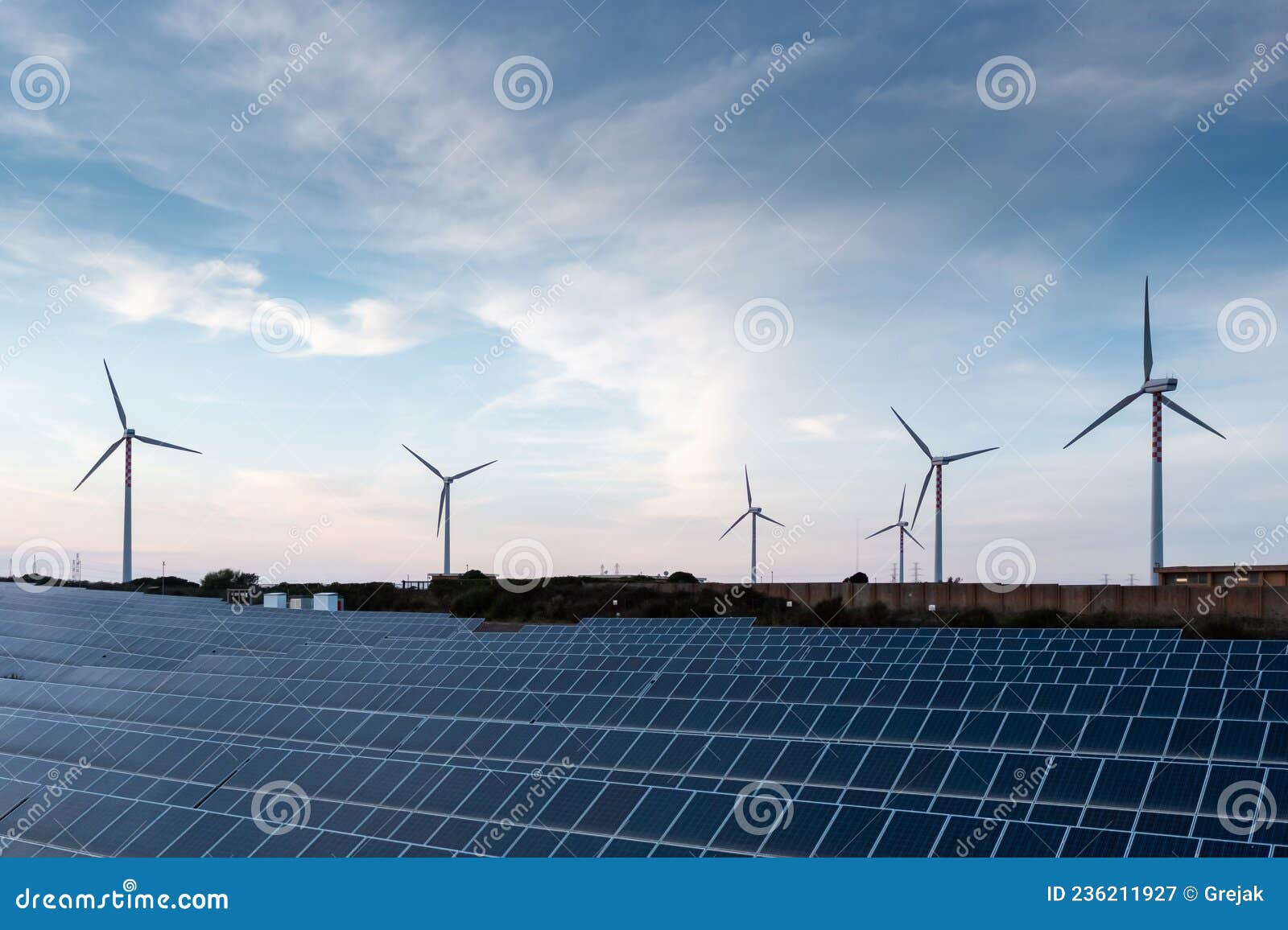 Solar and Wind Energy for Clean Environment Stock Image - Image of ...