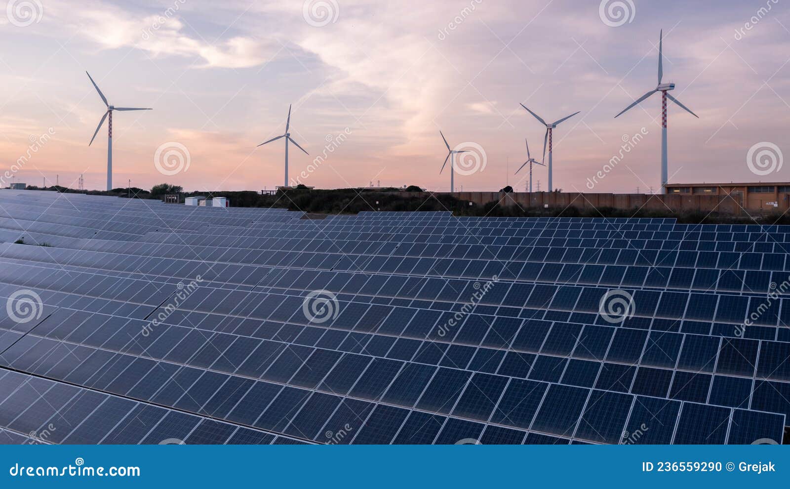 Solar and Wind Energy for Clean Environment Stock Photo - Image of ...