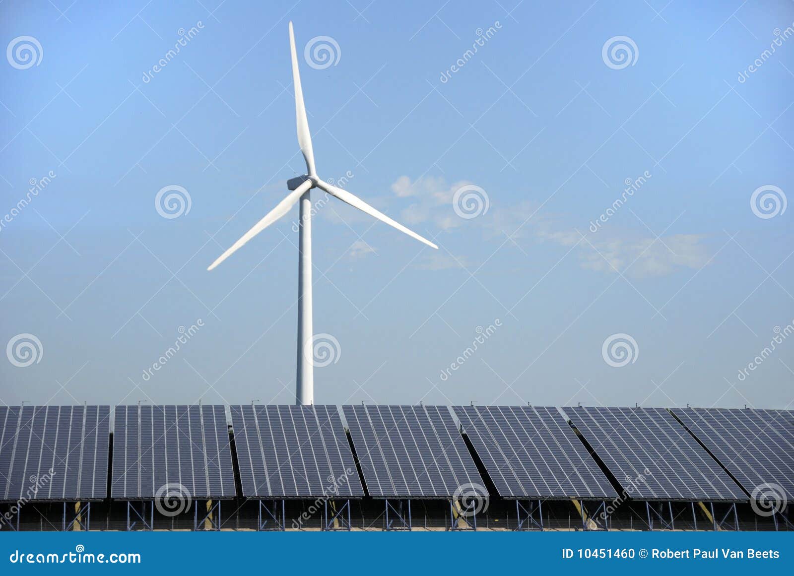 Solar and Wind Energy Plant Stock Photo - Image of green, landscape ...