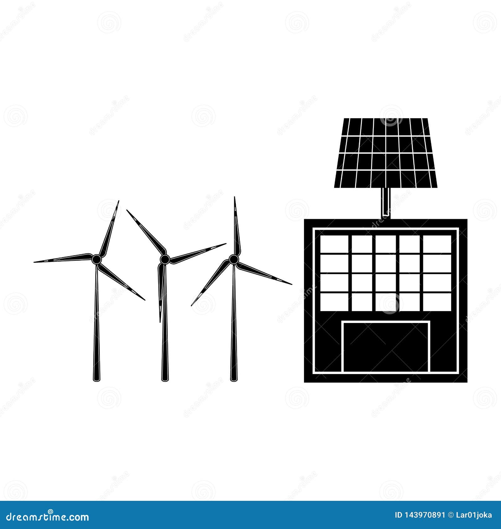 Solar and Wind Power Plant Icon Stock Vector - Illustration of ...