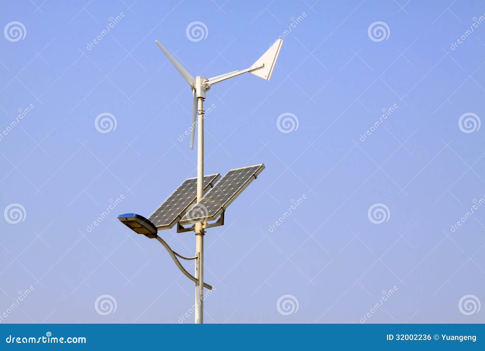 Solar and Wind Power Street Lights Stock Photo - Image of function ...