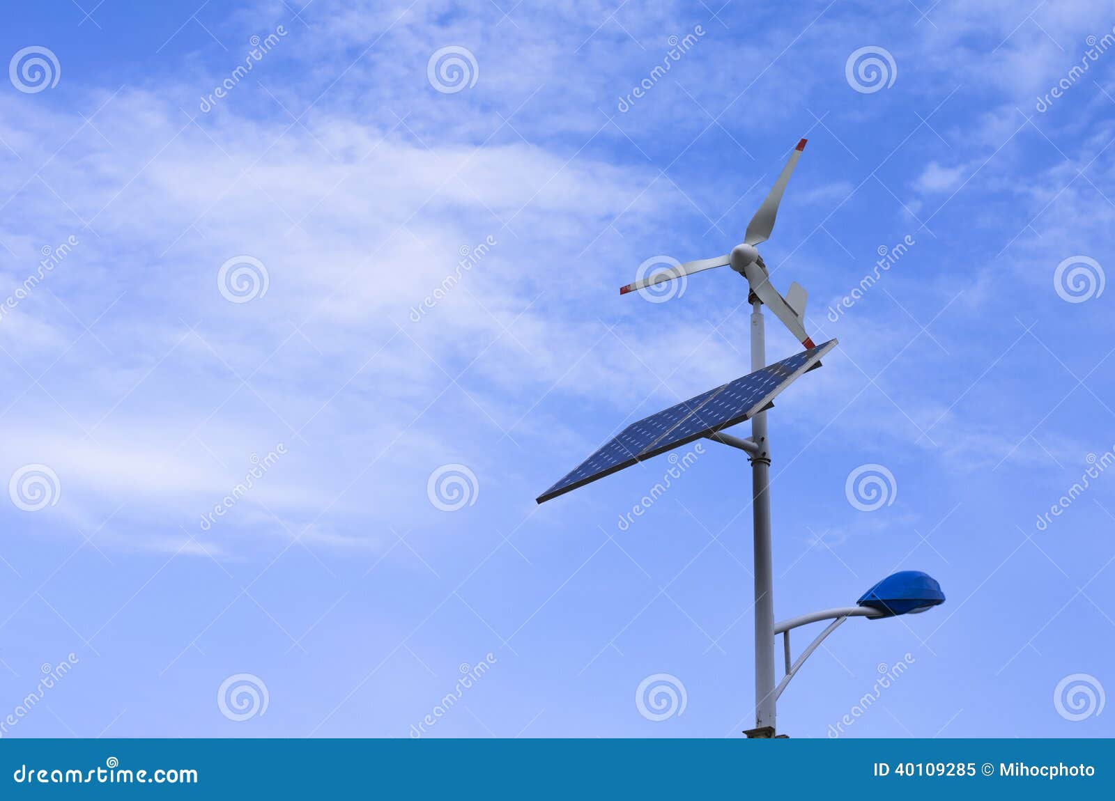 Solar and Wind Powered Light Stock Image - Image of development, dynamo ...