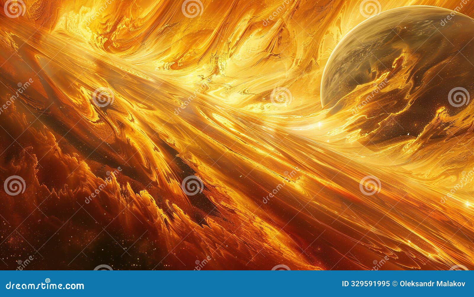Solar Winds Sculpt Gas Giant into Abstract Forms Stock Illustration ...