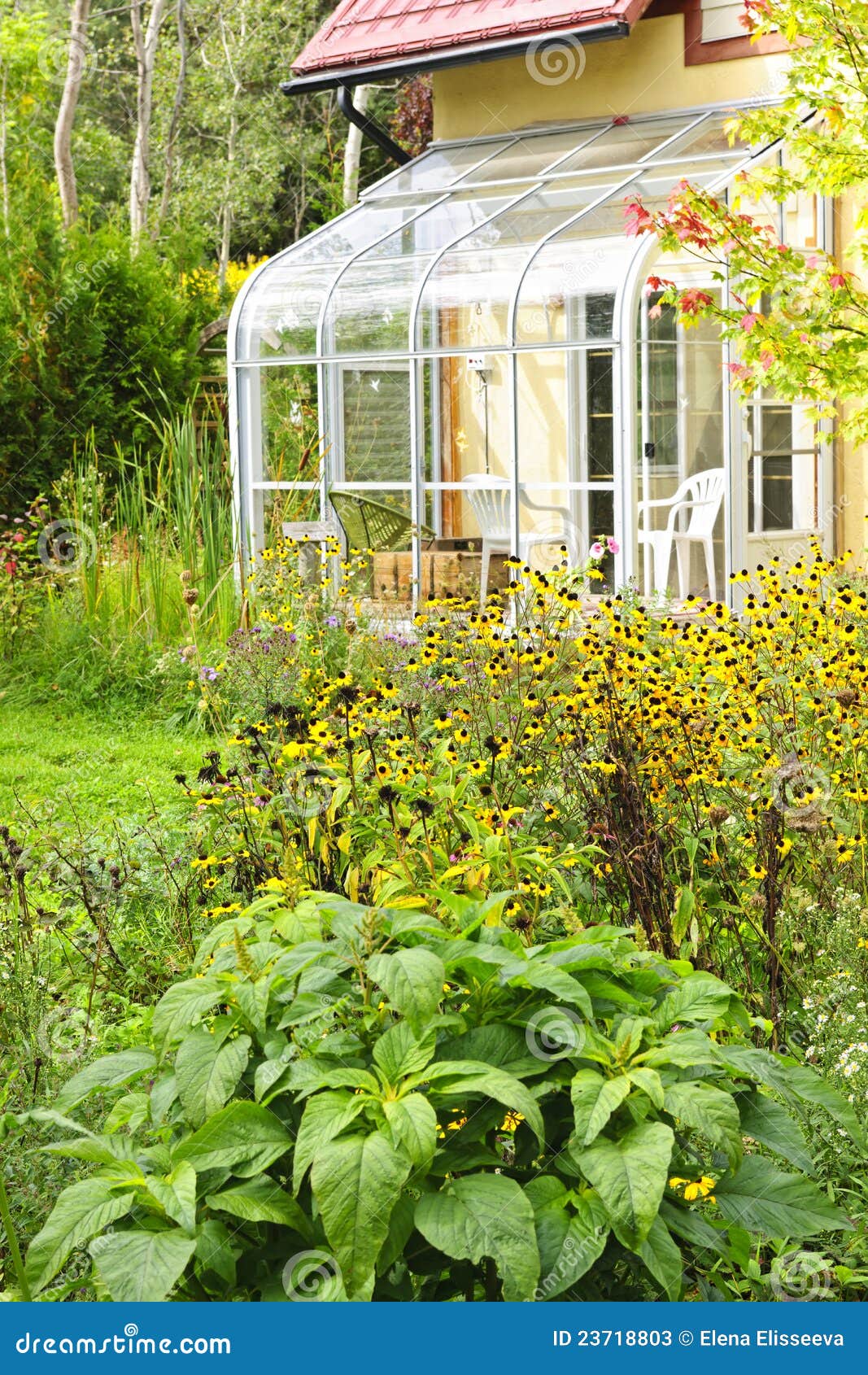 Solarium and Garden at Home Stock Image - Image of enclosed ...