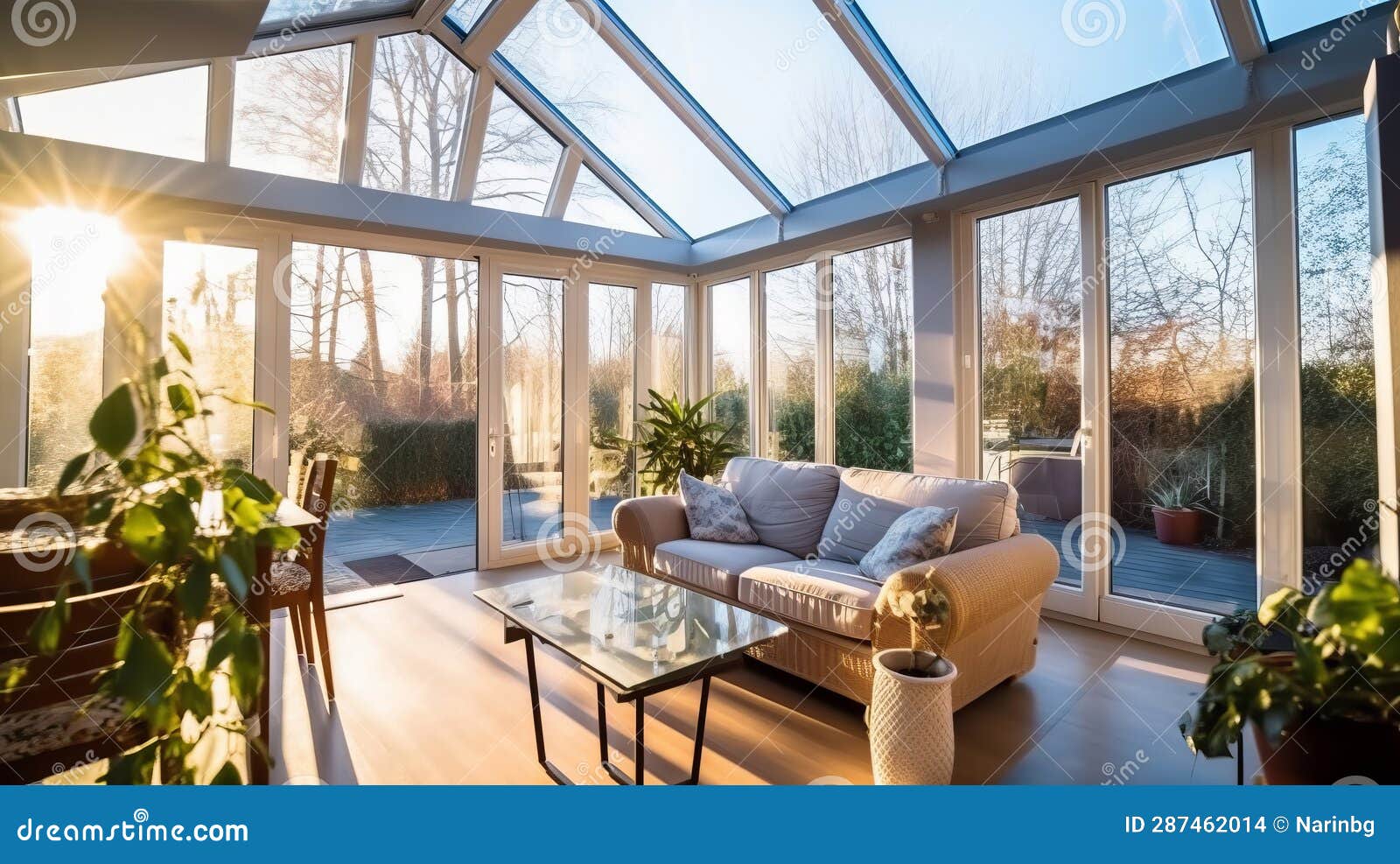 The Solarium Room of a Beautiful Bright Modern Style House. AI ...