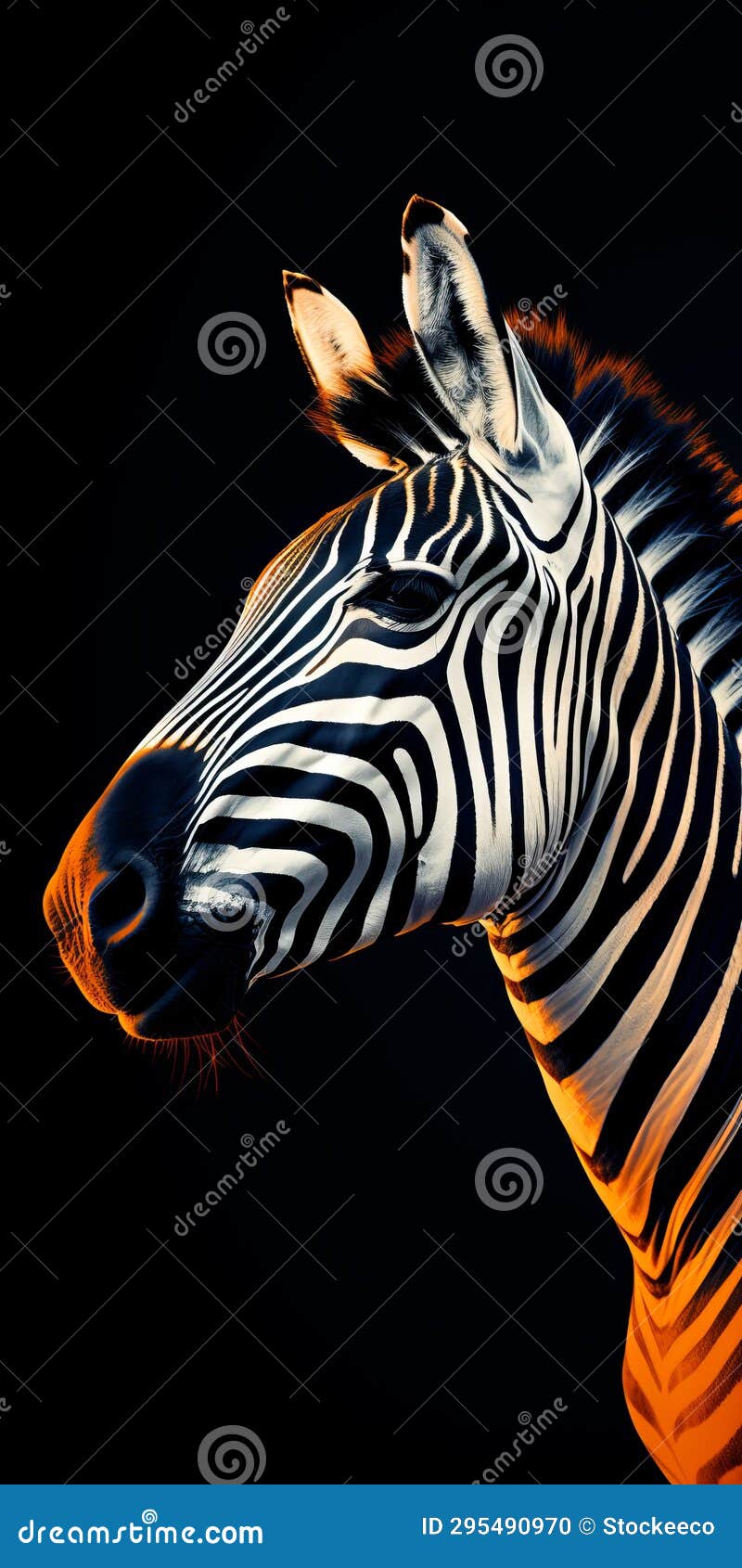 Solarized Zebra Head Unique Lock Screen Background Stock Illustration ...