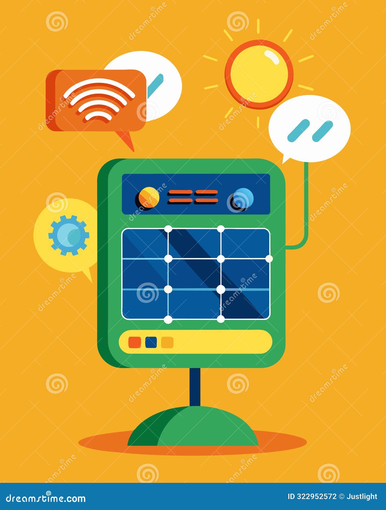 Students Learn Distance Using Internet Technology Cartoon Vector ...