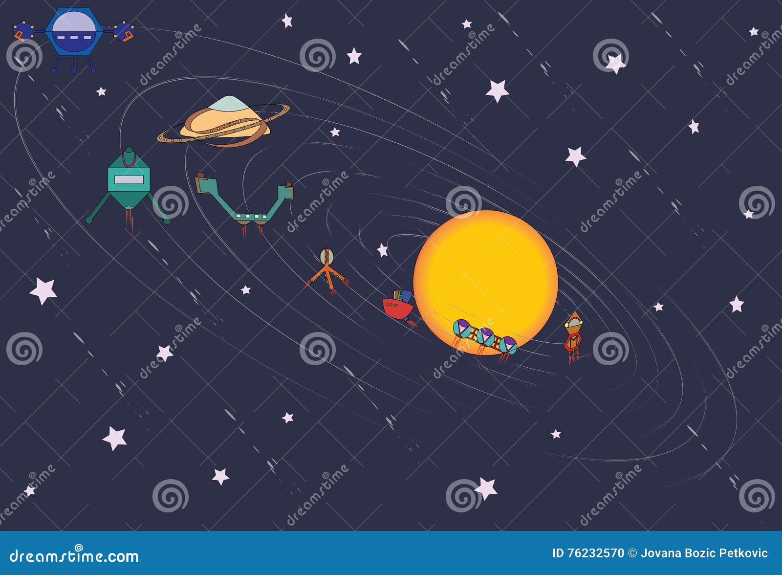 SolarSystem stock vector. Illustration of vector, kids - 76232570