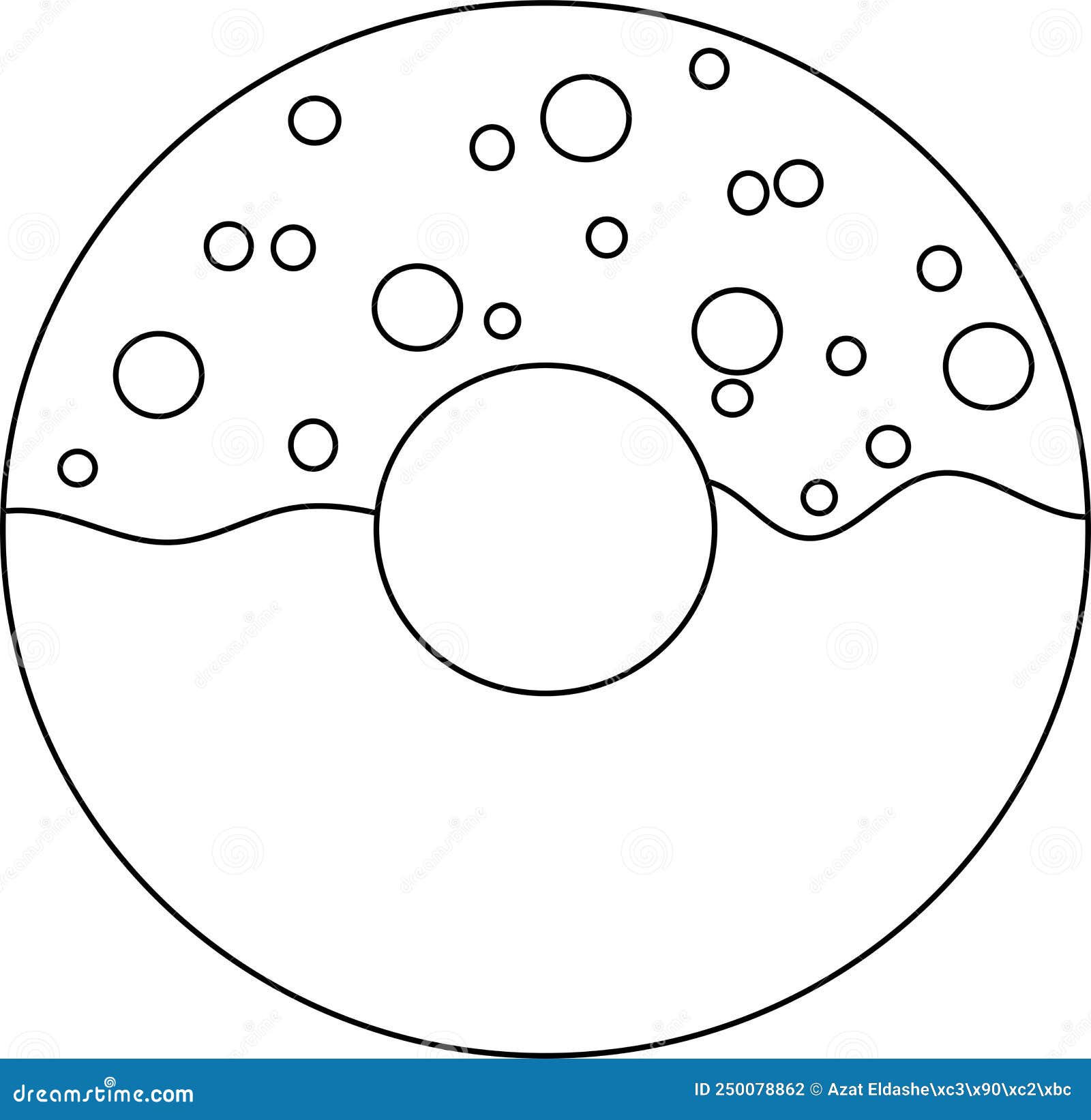 Donut. Outline Drawing Vector Illustration | CartoonDealer.com #113565720