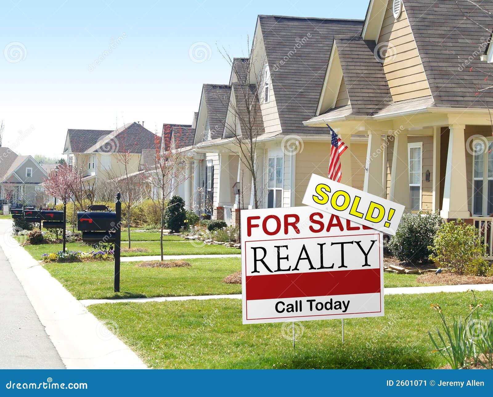 Sold stock image. Image of realestate, flower, grass, houses - 2601071